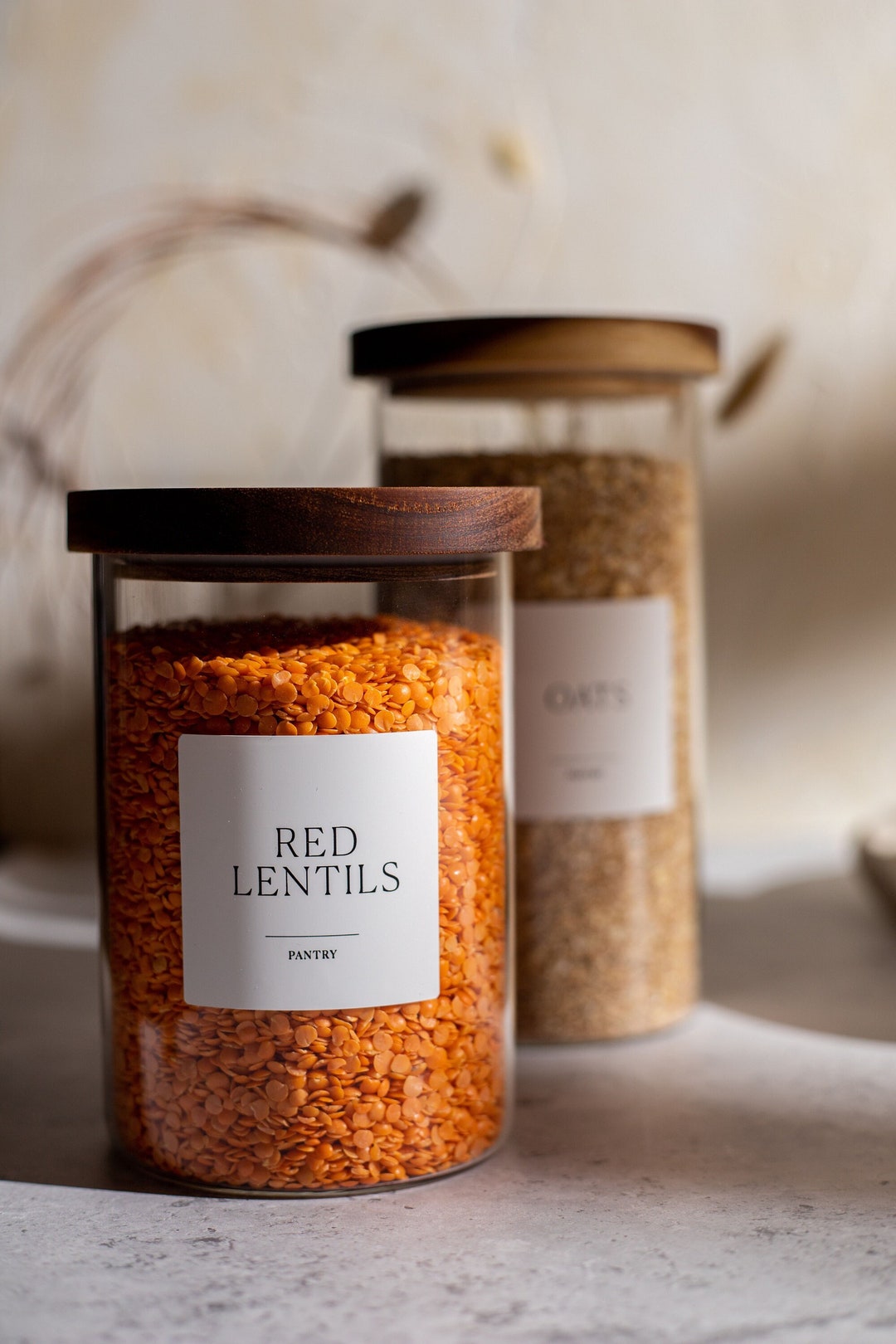 PANTRY LABELS for Jars | Matte White Labels | | Bespoke Minimalist ...