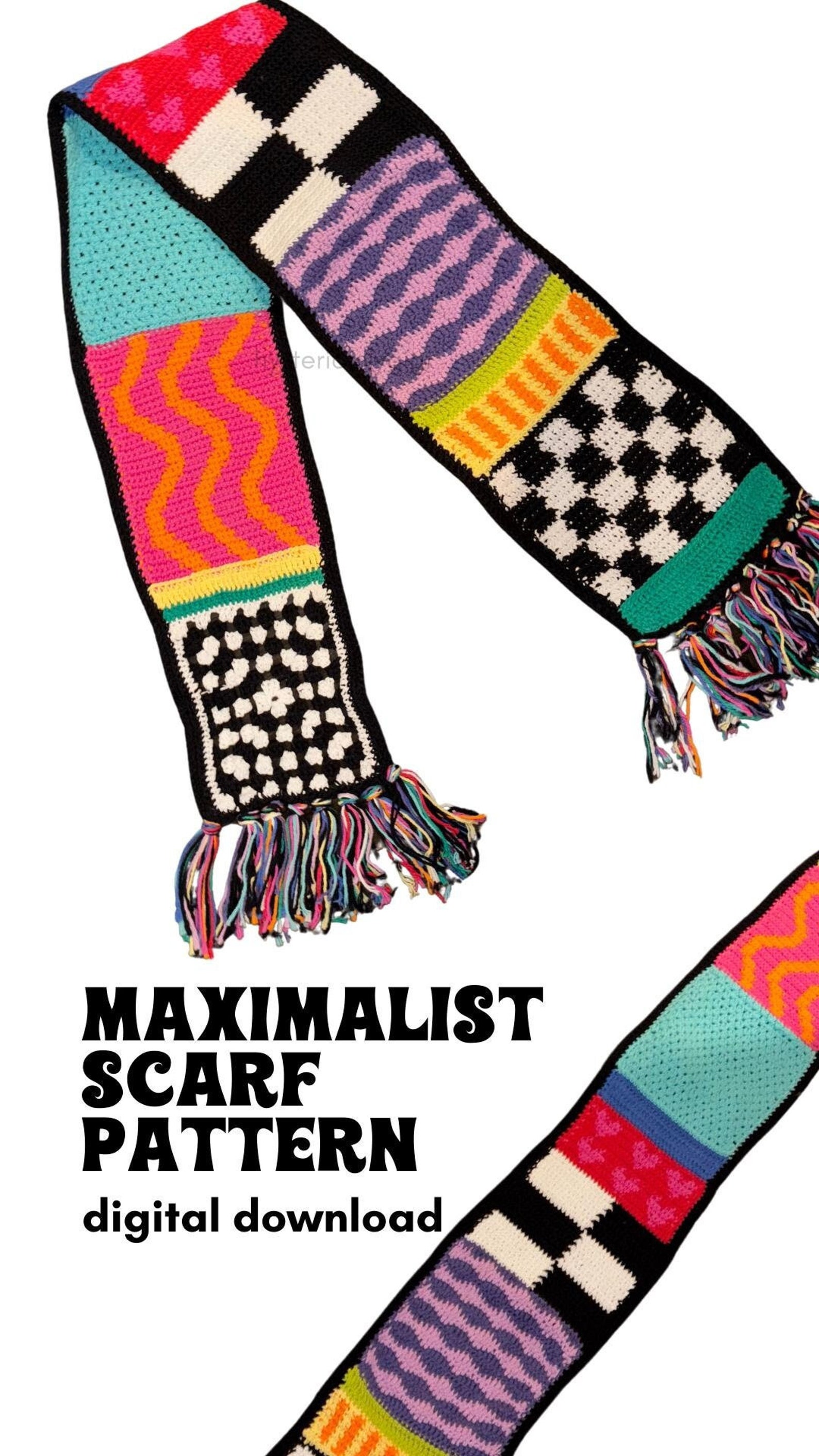 Maximalist Scarf Crochet Pattern | PDF Digital Download | Fun ...