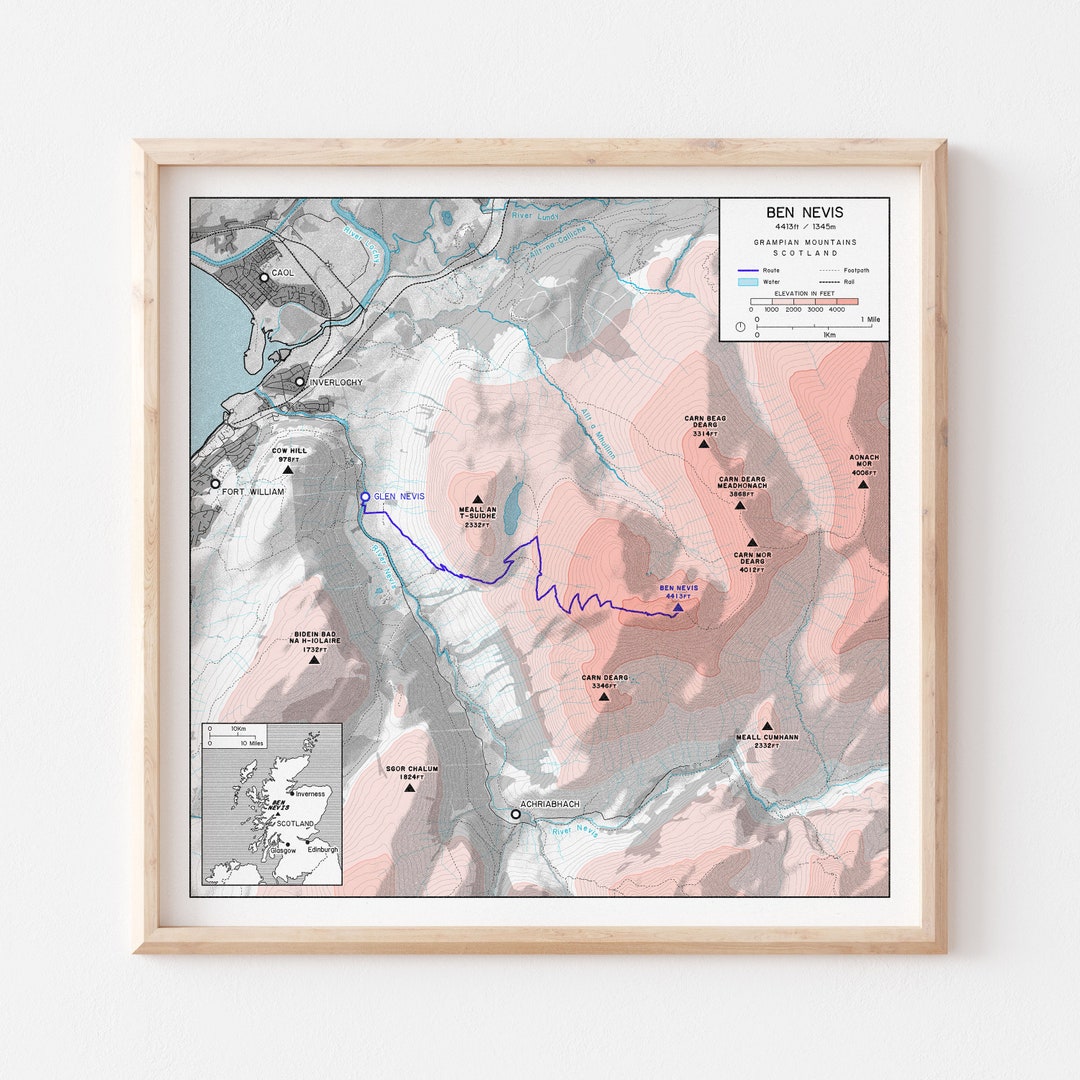BEN NEVIS - Colour - Grampian Mountains, Scotland, UK - Hiking Trail ...