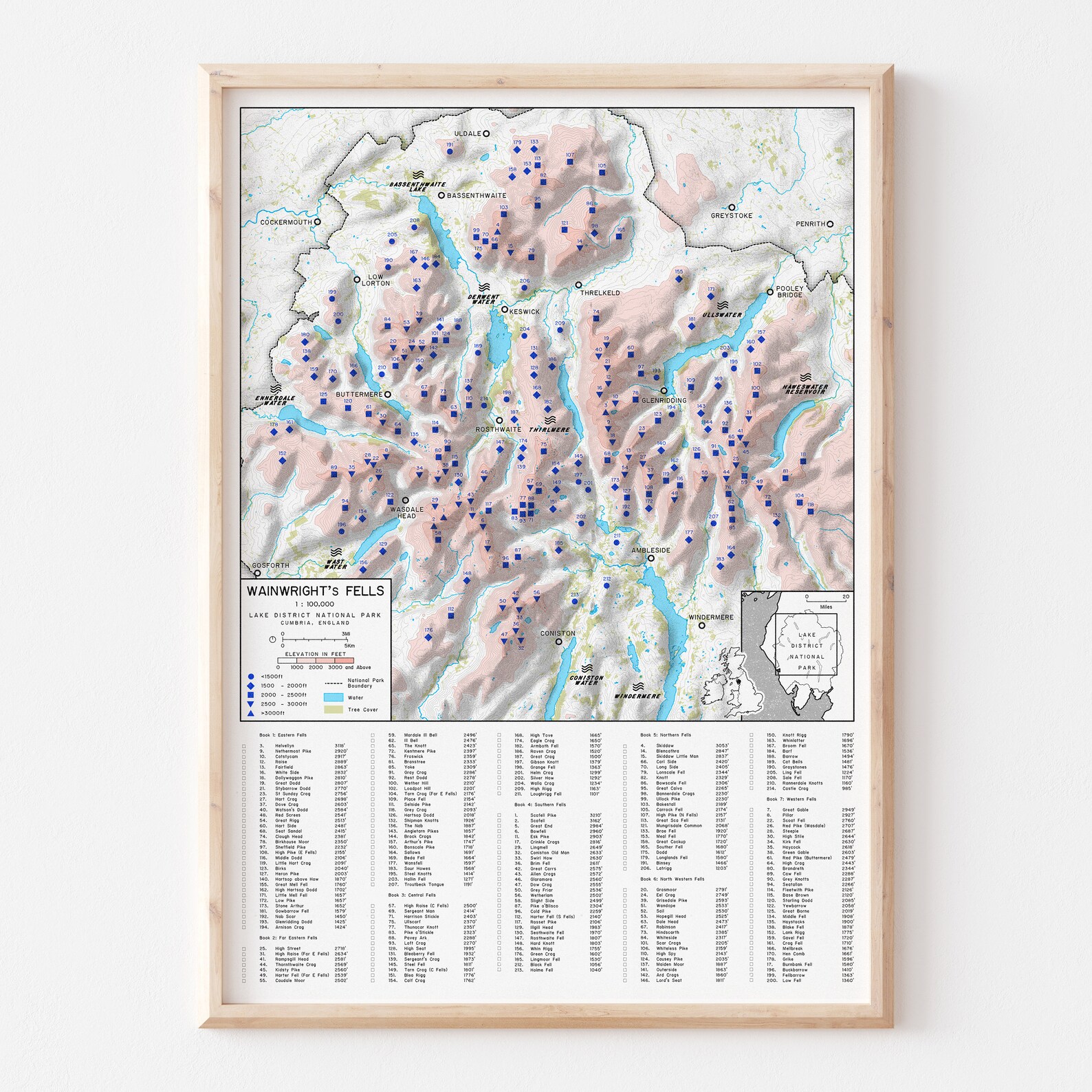 WAINWRIGHT'S Lakeland Fells - Colour - Lake District National Park ...