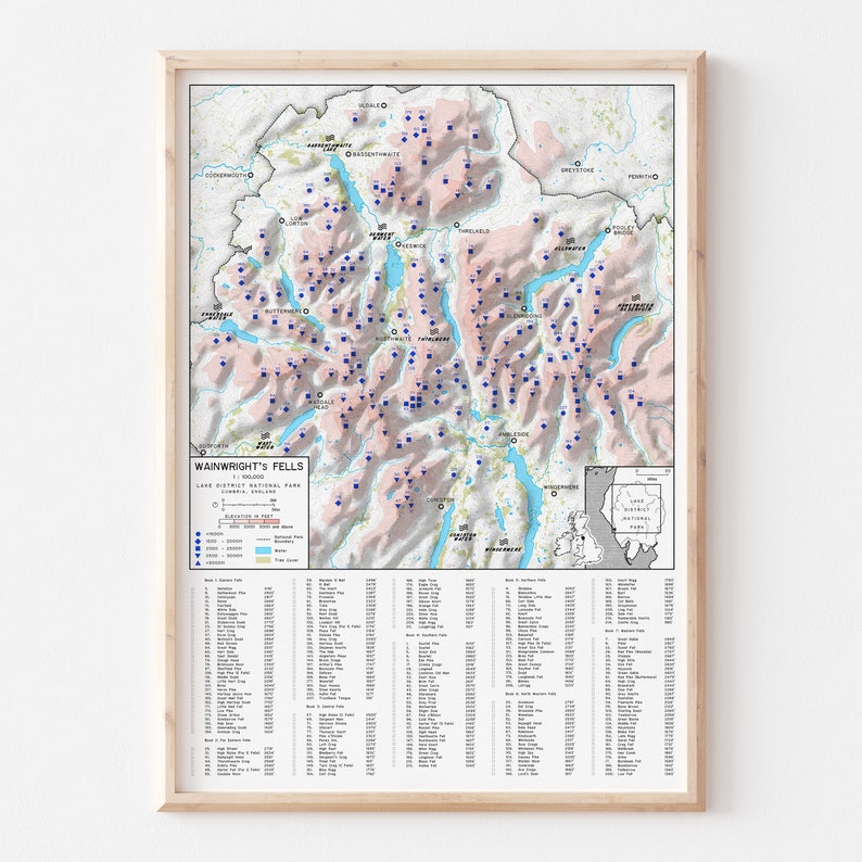 WAINWRIGHT'S Lakeland Fells - Colour - Lake District National Park ...