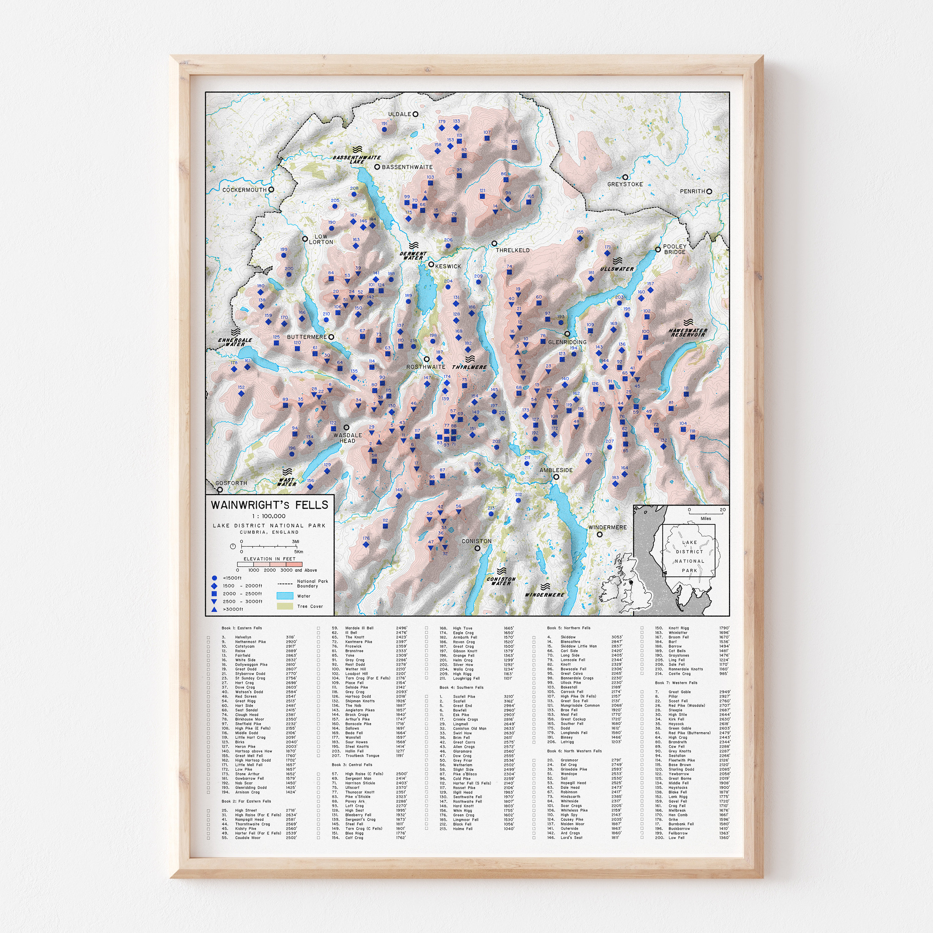 WAINWRIGHT'S Lakeland Fells - Colour - Lake District National Park ...