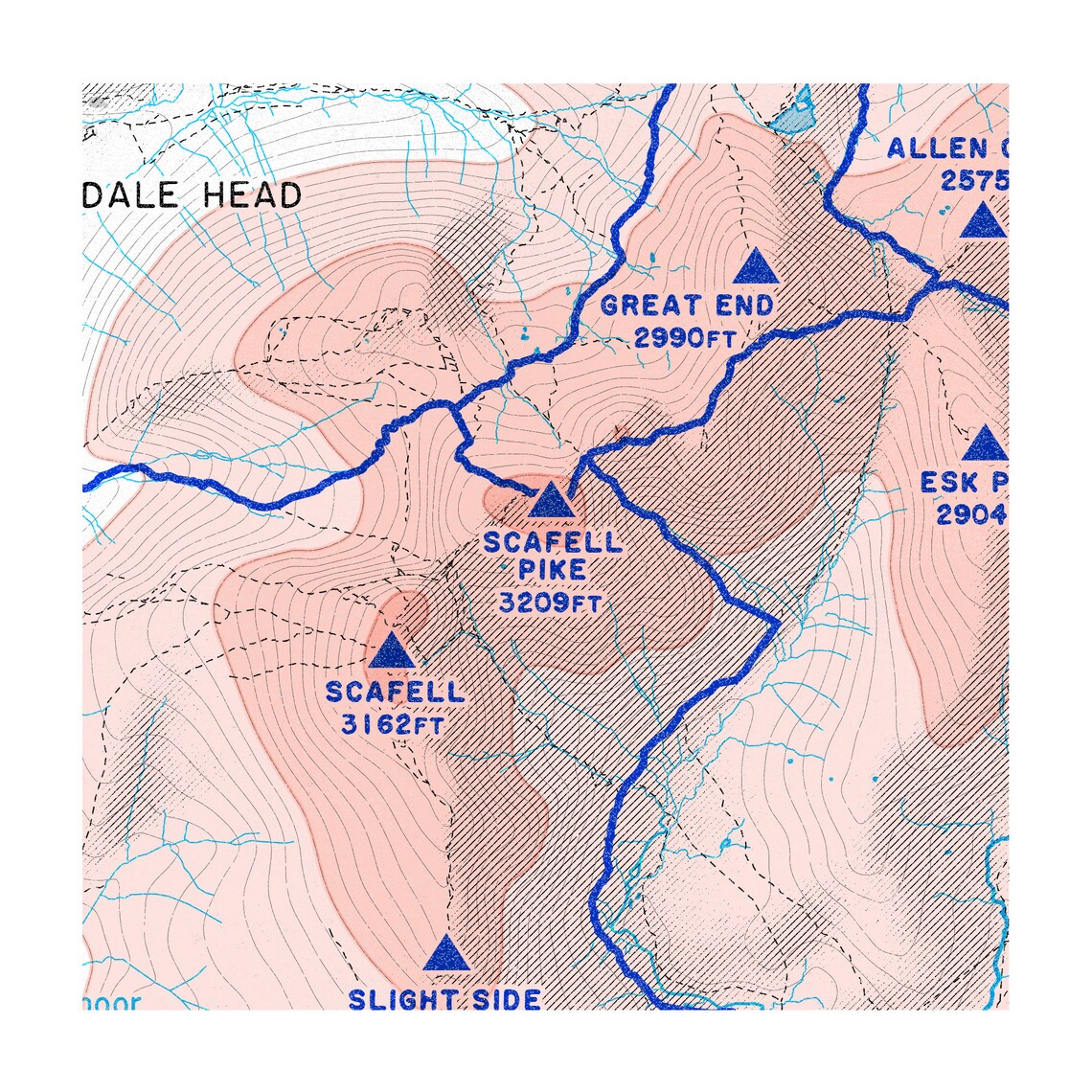 SCAFELL PIKE Colour Lake District National Park England - Etsy