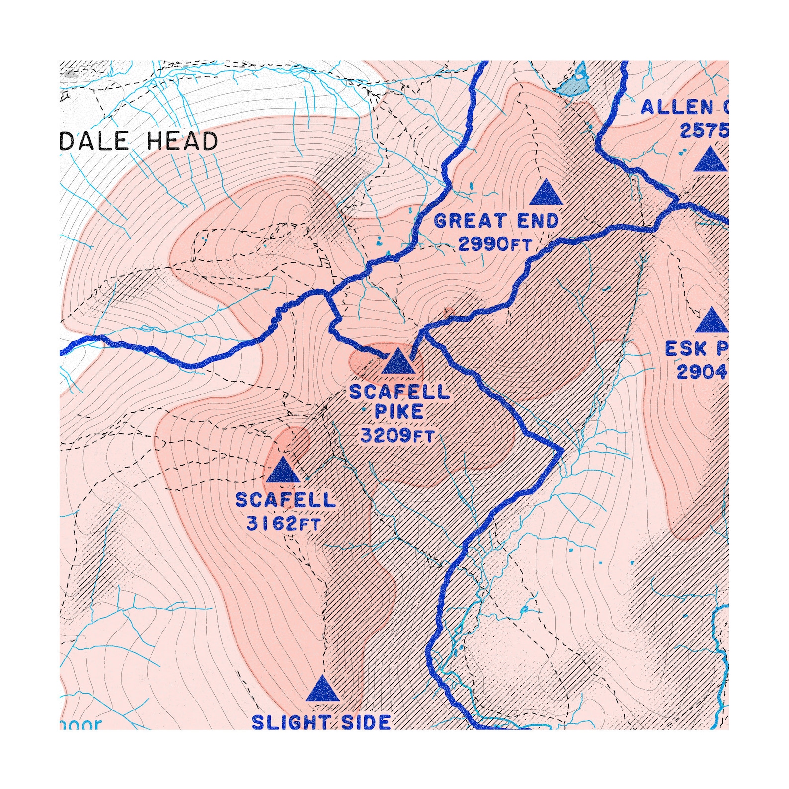 SCAFELL PIKE Colour Lake District National Park England - Etsy