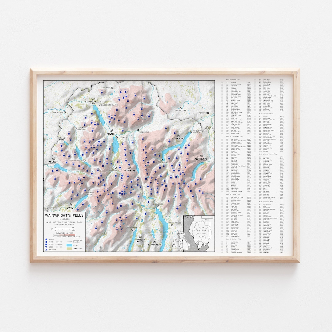 WAINWRIGHT'S Lakeland Fells - Colour - Lake District National Park ...