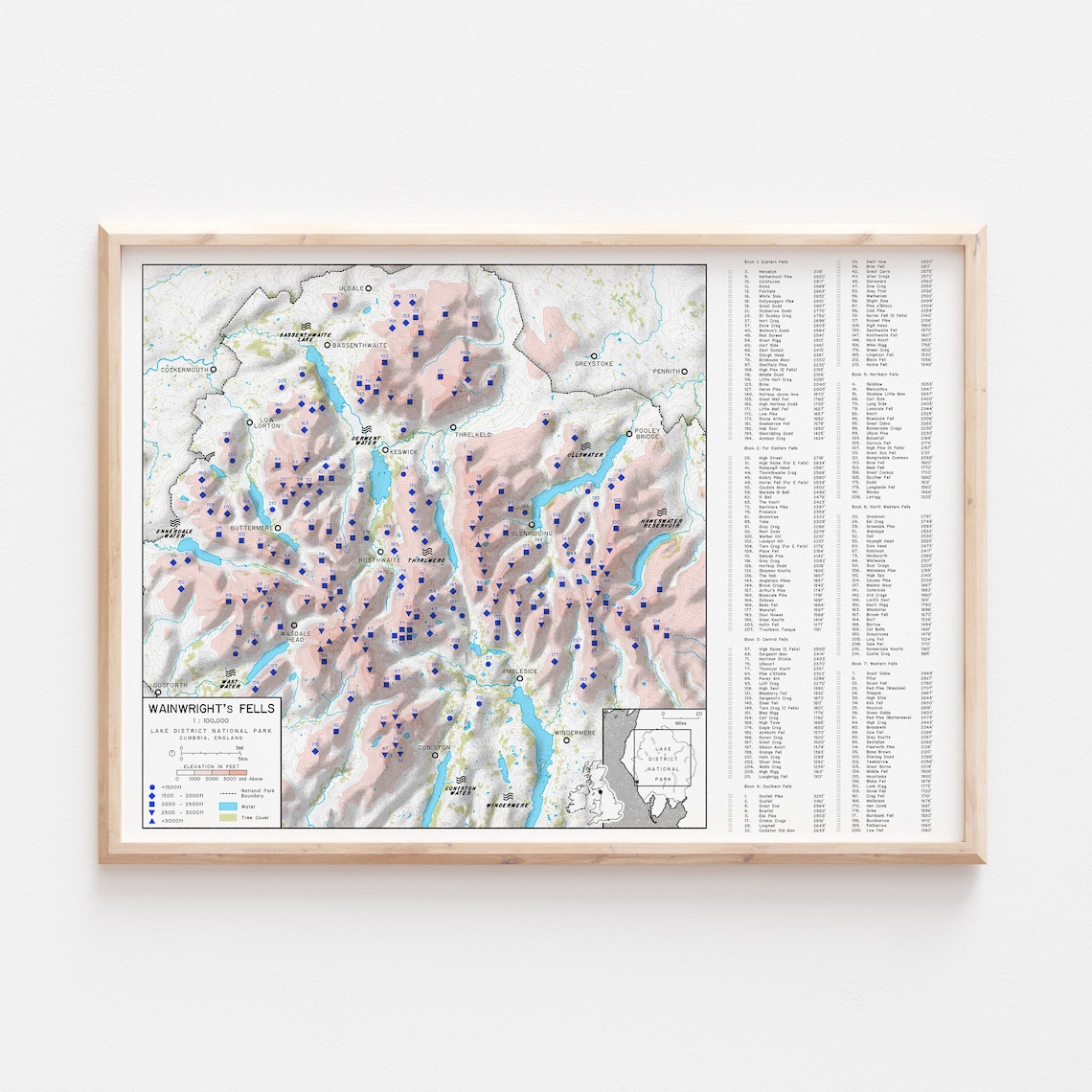 WAINWRIGHT'S Lakeland Fells - Colour - Lake District National Park ...