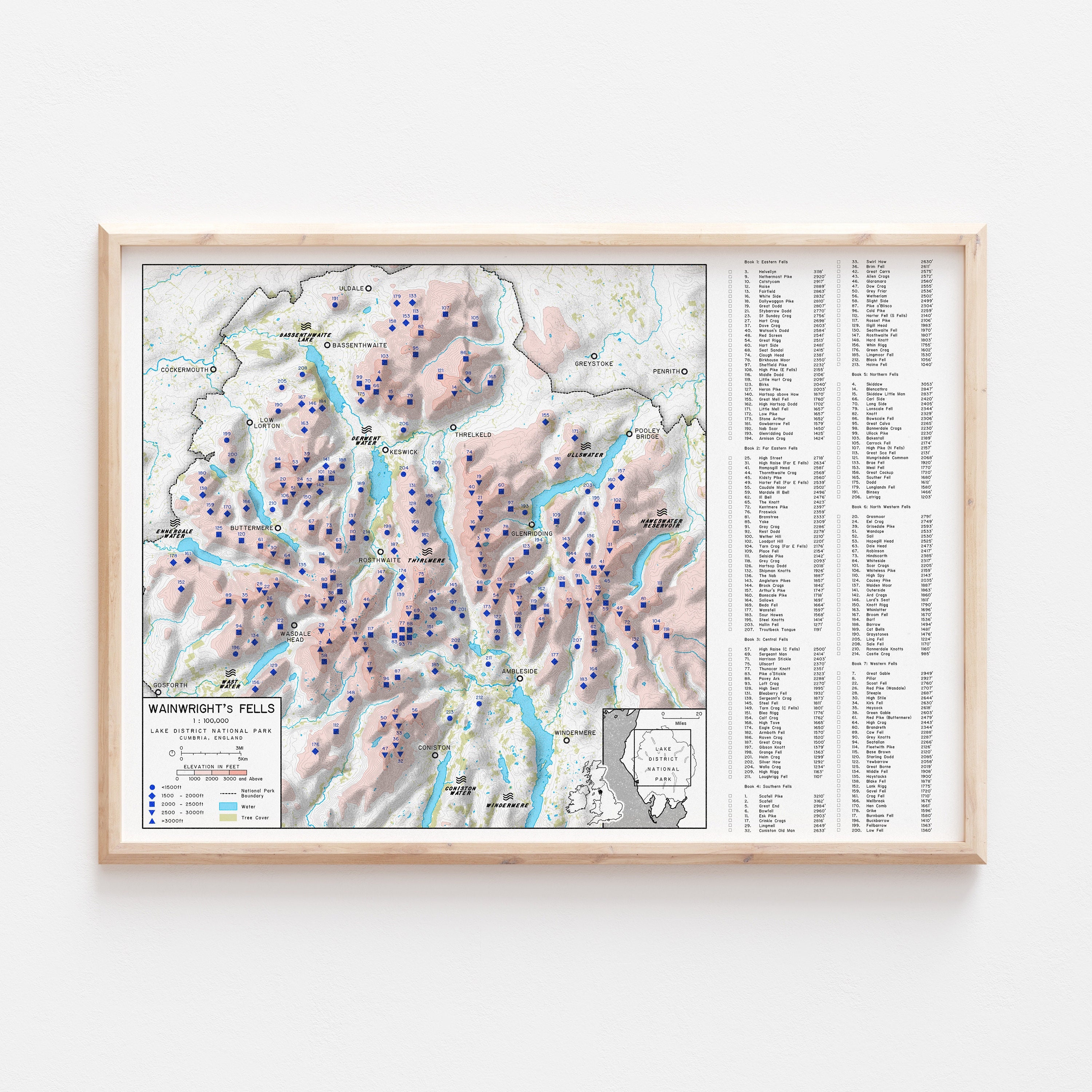 WAINWRIGHT'S Lakeland Fells - Colour - Lake District National Park ...