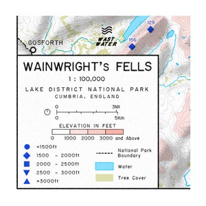 WAINWRIGHT'S Lakeland Fells - Colour - Lake District National Park ...