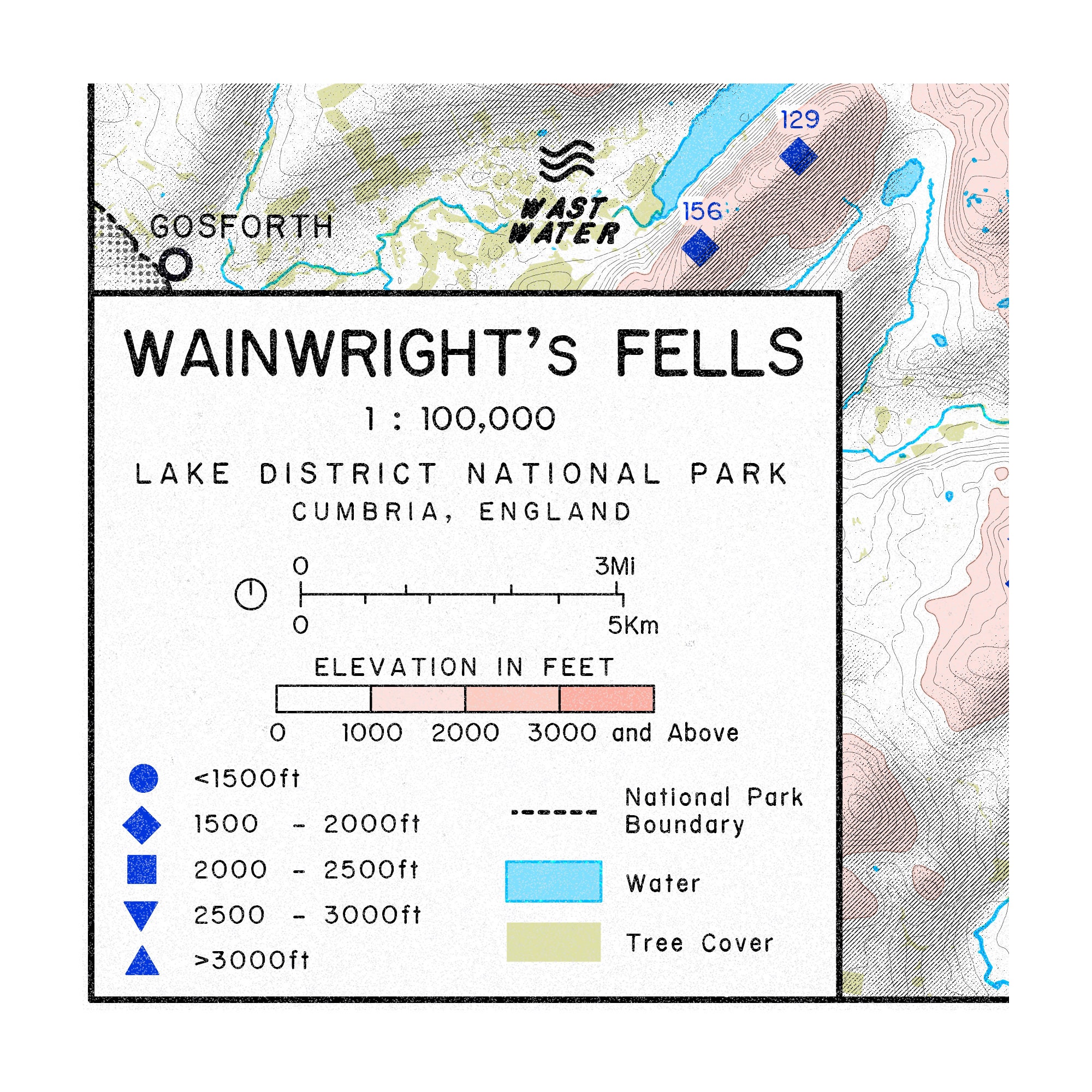 WAINWRIGHT'S Lakeland Fells - Colour - Lake District National Park ...
