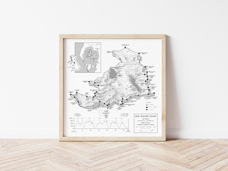 Bob Graham Round Isometric - Lake District, England, UK - Hiking Trail ...