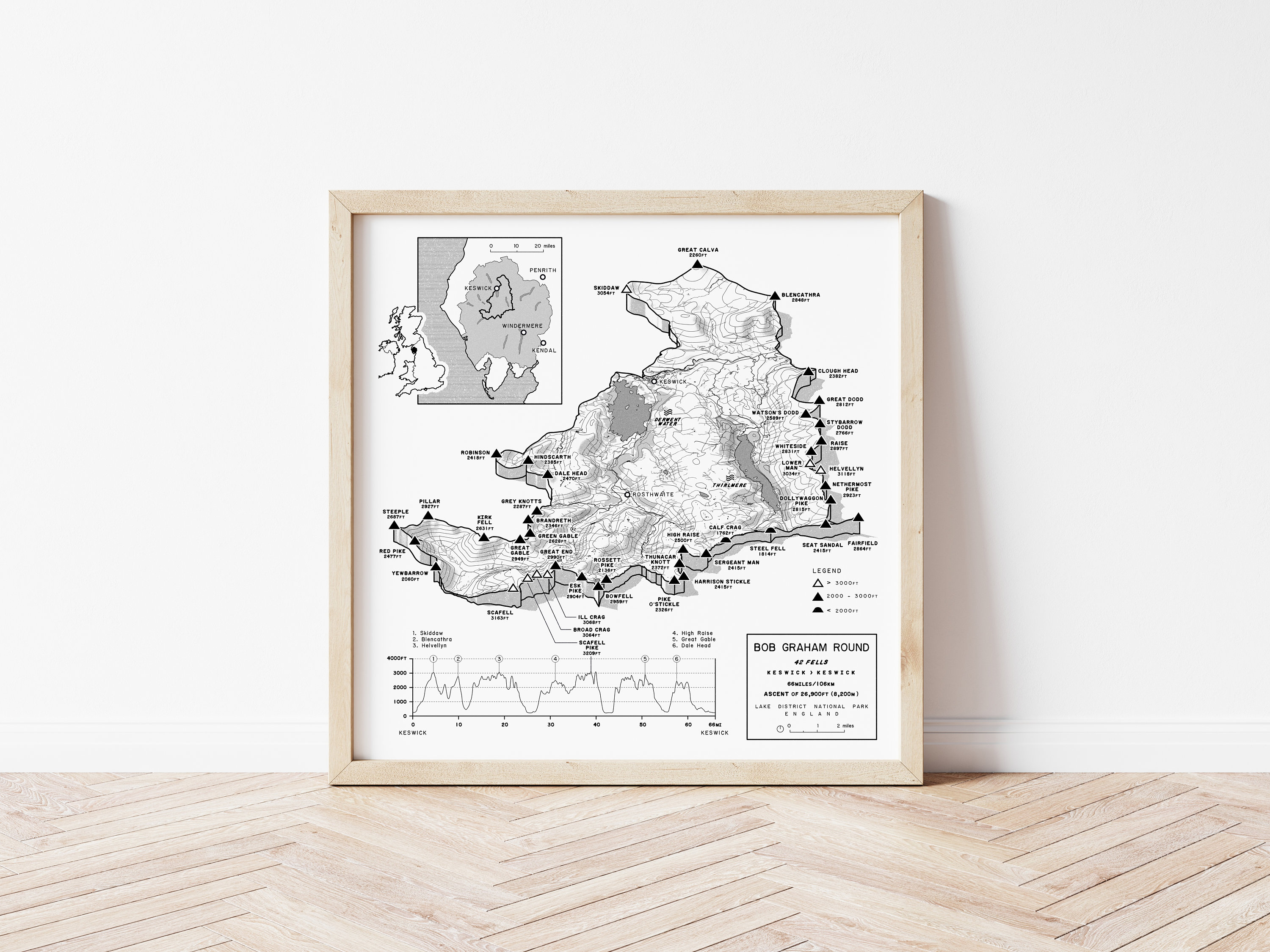 Bob Graham Round Isometric - Lake District, England, UK - Hiking Trail ...