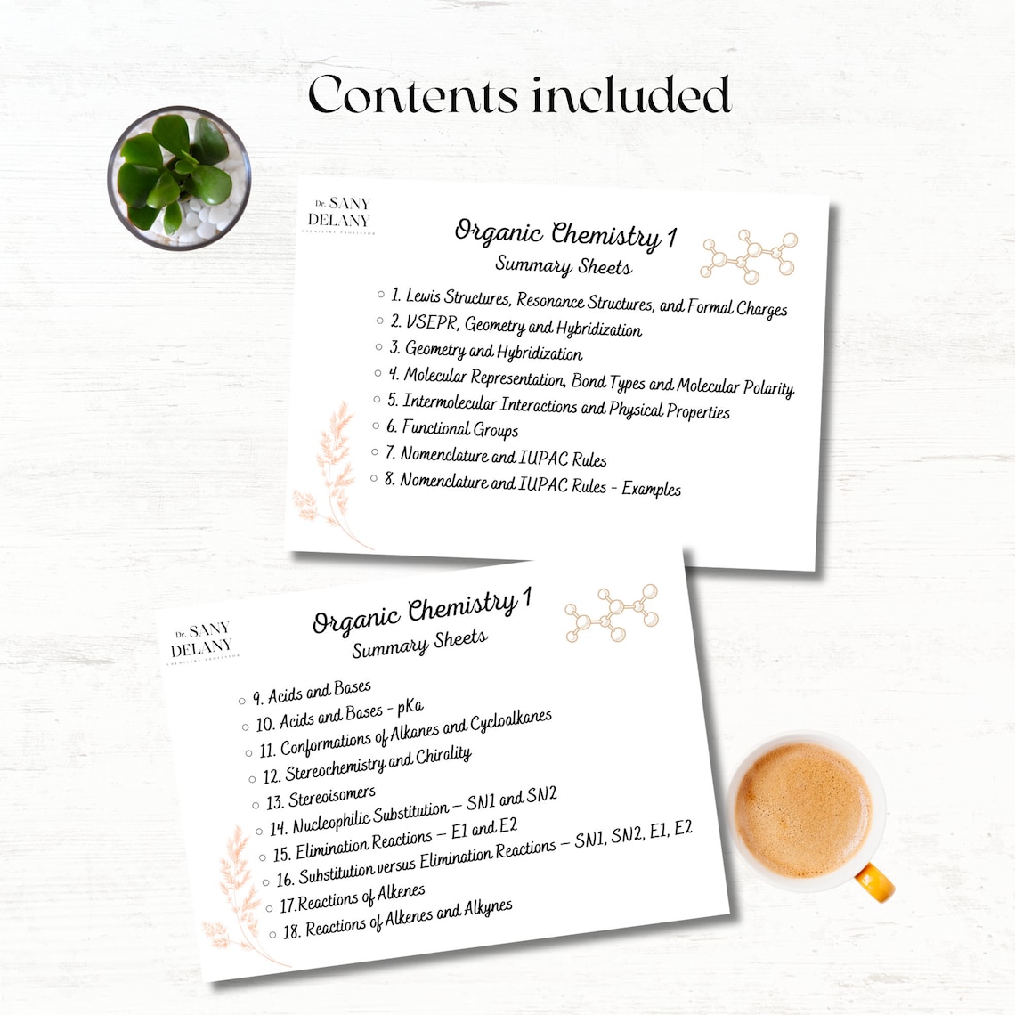 Organic 1 Summary Sheets, Summary Cheat Sheet Study Guides for Organic ...