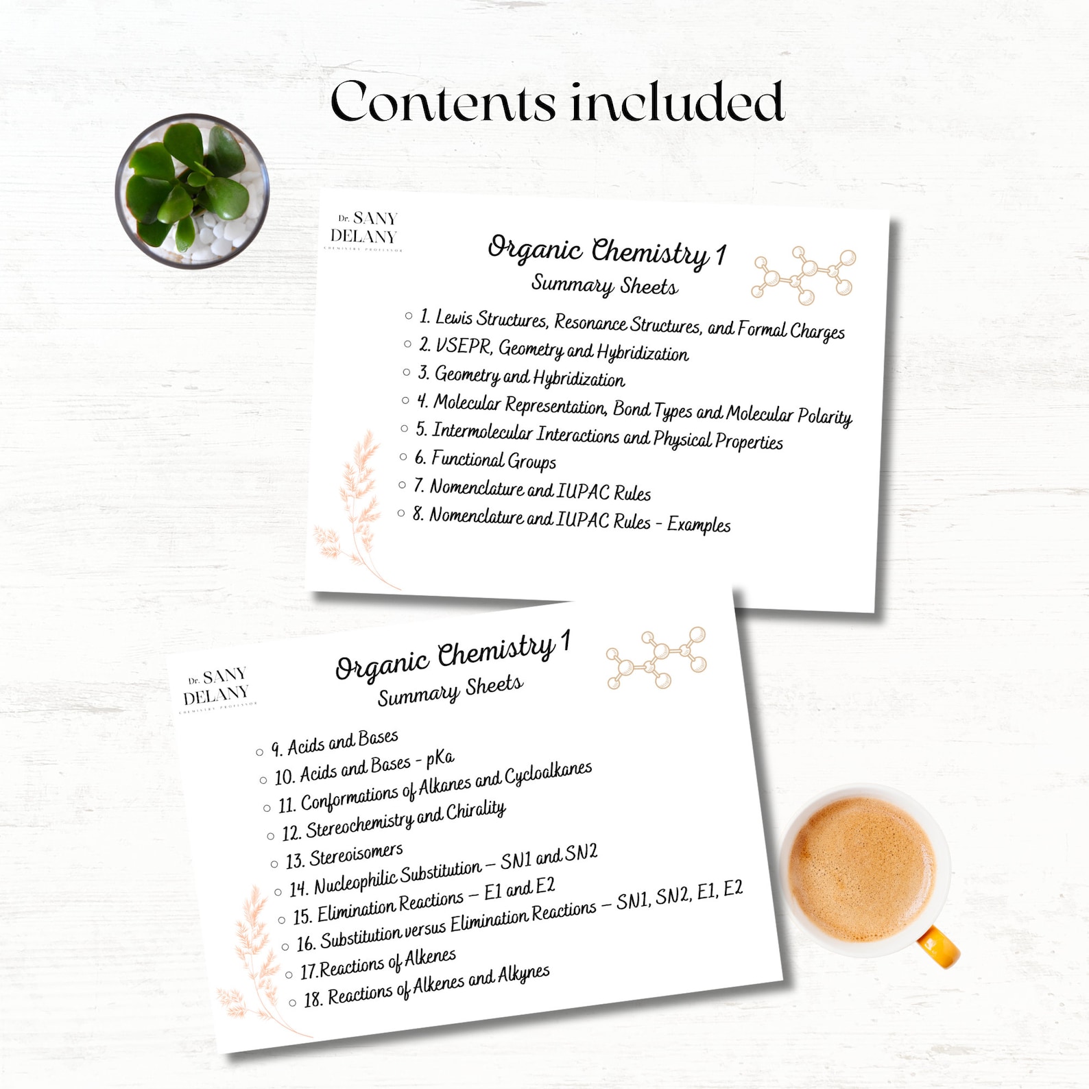 Organic 1 Summary Sheets, Summary Cheat Sheet Study Guides for Organic ...