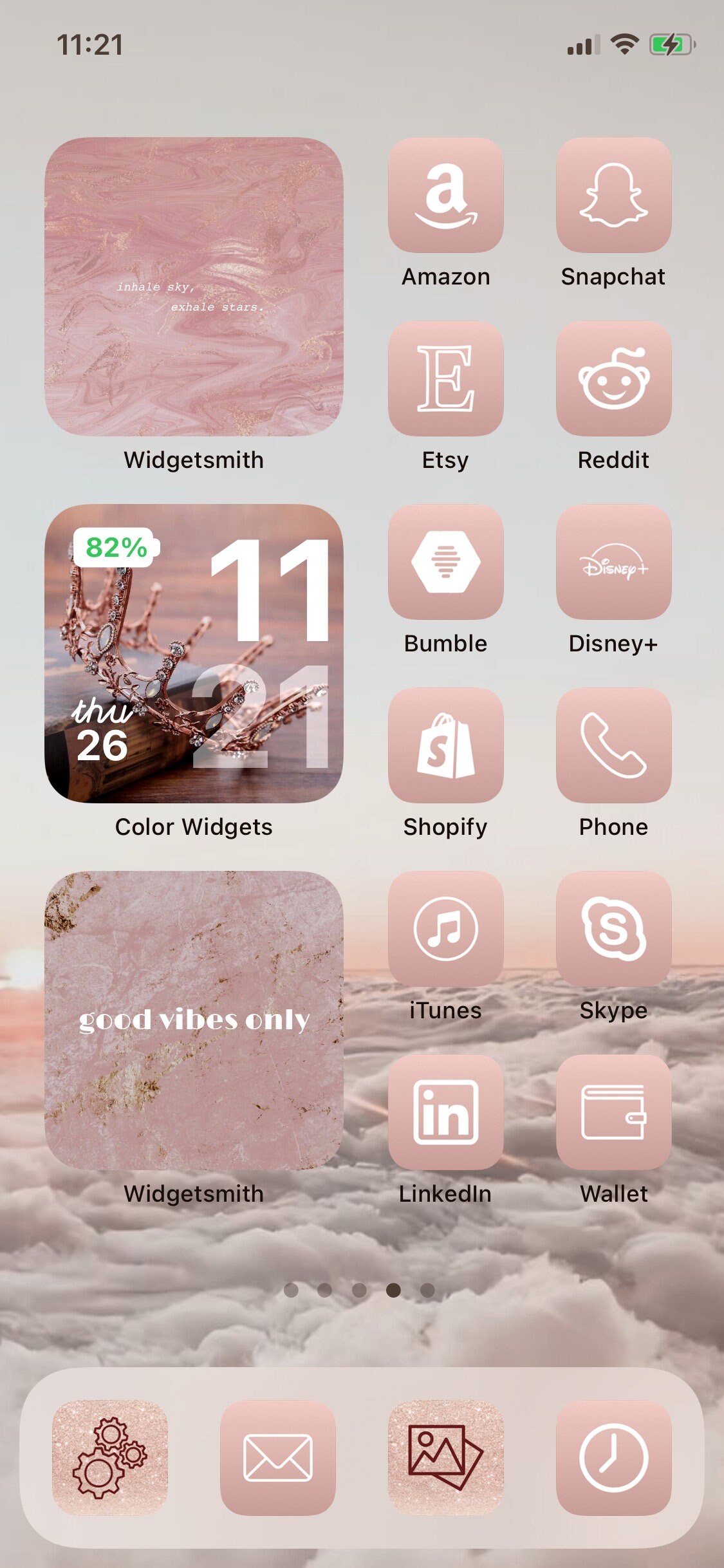 120+ Iphone/android Preset Widgets & Icons; Rose Gold - Etsy Canada
