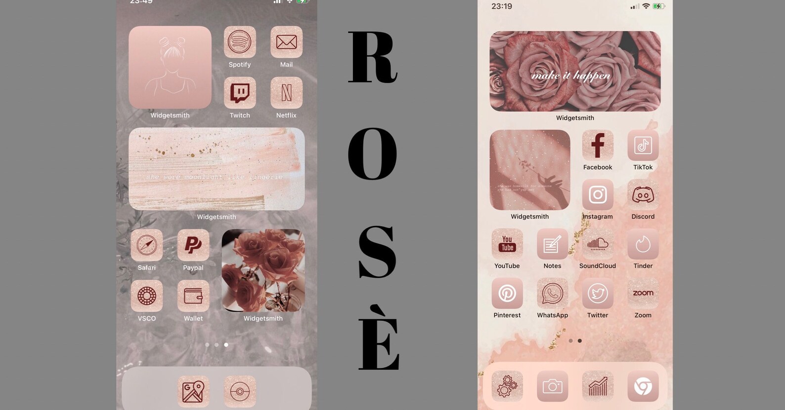 120+ Iphone/android Preset Widgets & Icons; Rose Gold - Etsy Canada
