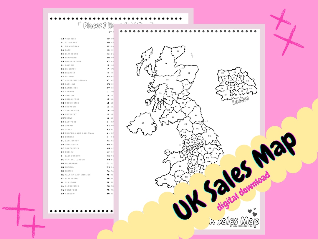 DIGITAL DOWNLOAD! UK Sales Map for Small Business Sales Tracker by ...
