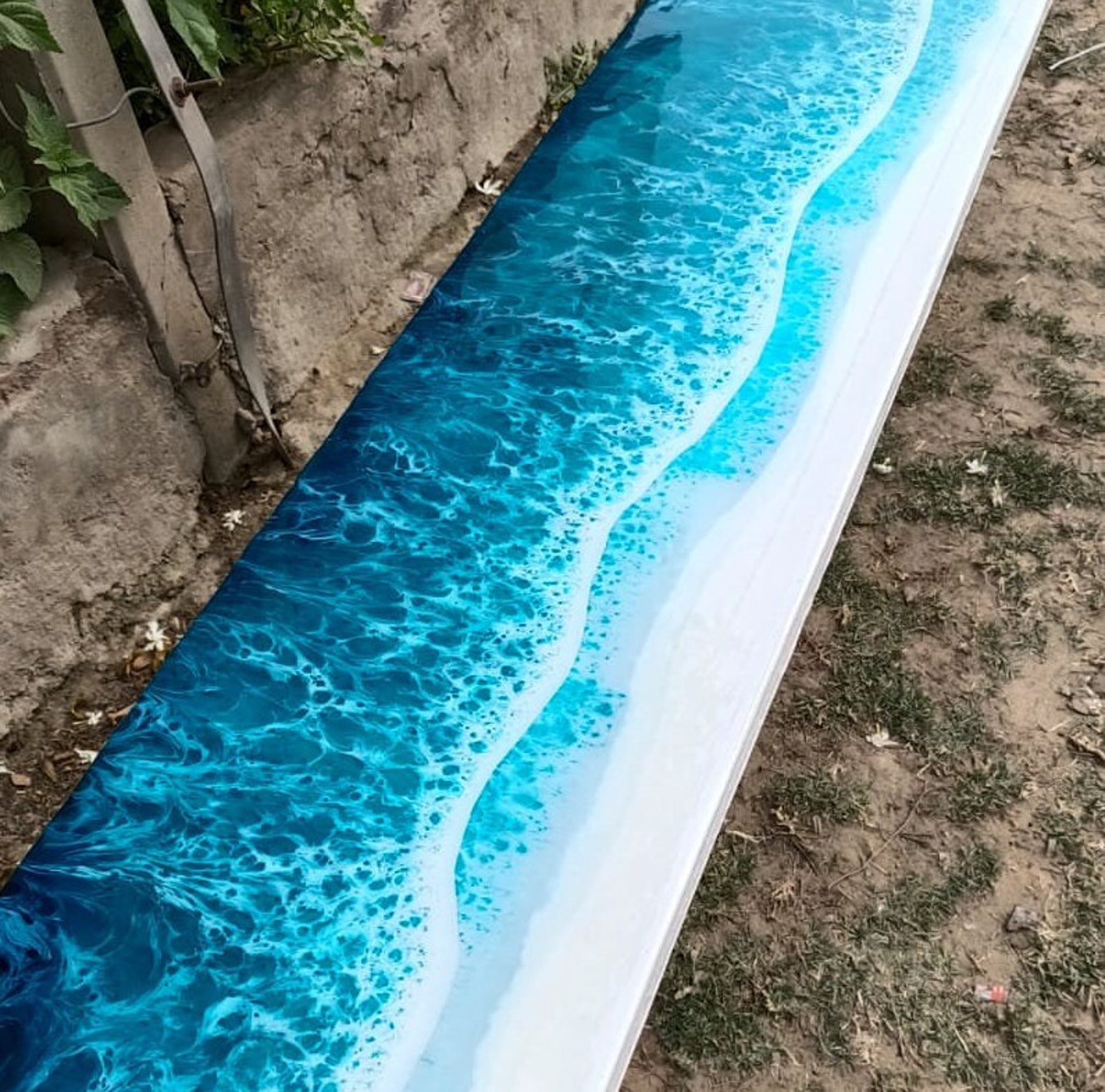 Ocean Blue Epoxy Resin Dining Table: Walnut Geode Handmade Furniture - Etsy