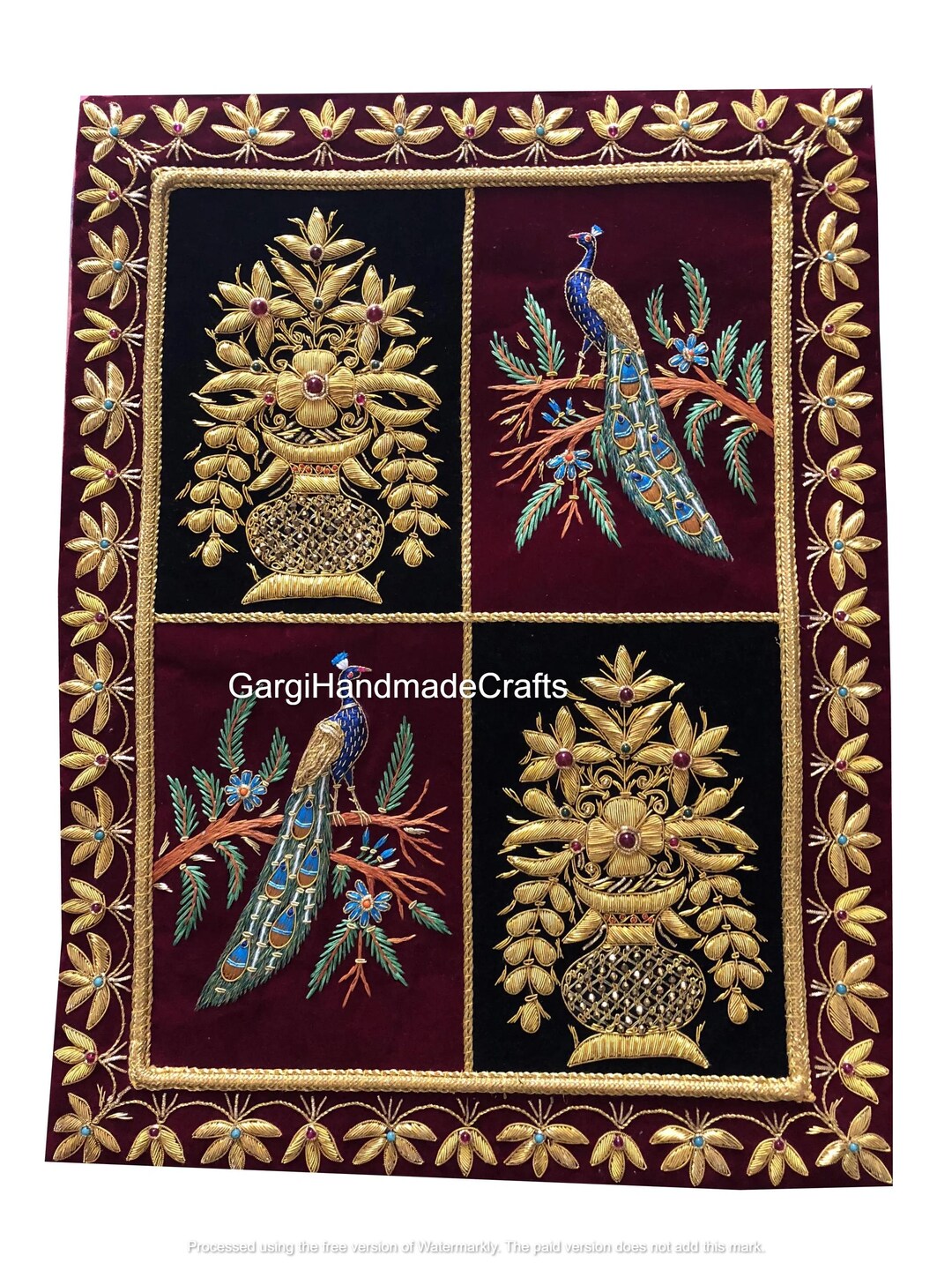 36"x24" Embroidery Wall Hanging Panel for Home Décor Embroidery Art ...