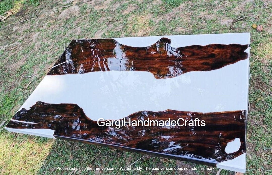 Handmade Acacia Wood Epoxy Resin Dining Table: Modern Farmhouse Style ...