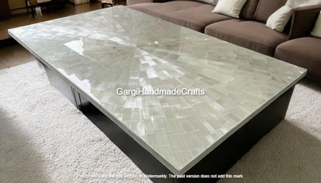 Selenite Table Top/center Table Top Made in Luxury Selenite Gemstones ...
