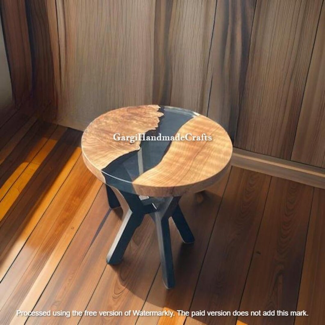 Stunning Clear Epoxy Resin Corner Coffee Tea Table Top Handmade High ...