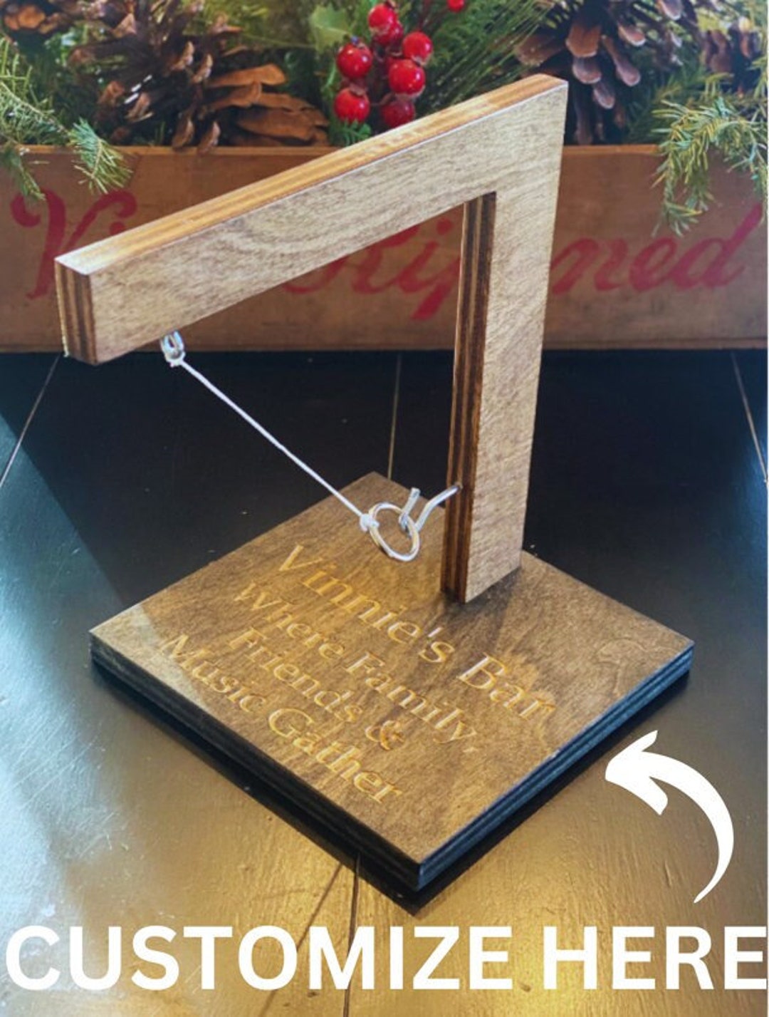 Ring Toss Table Top / Bar / Shot Ladder INCLUDED / Man Cave / Bachelor ...