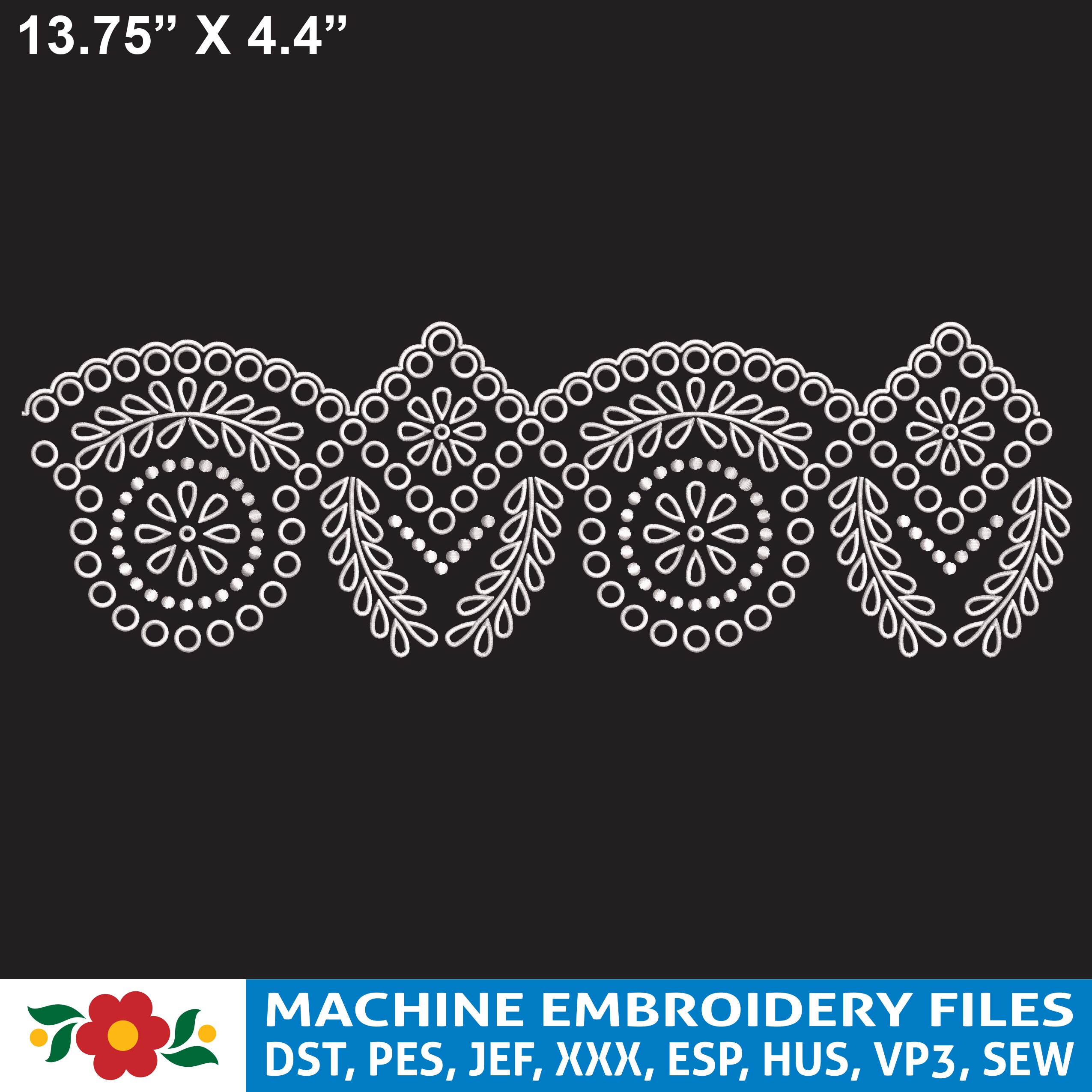 Border Bundle Machine Embroidery Files Hungarian Eyelet Design - Etsy