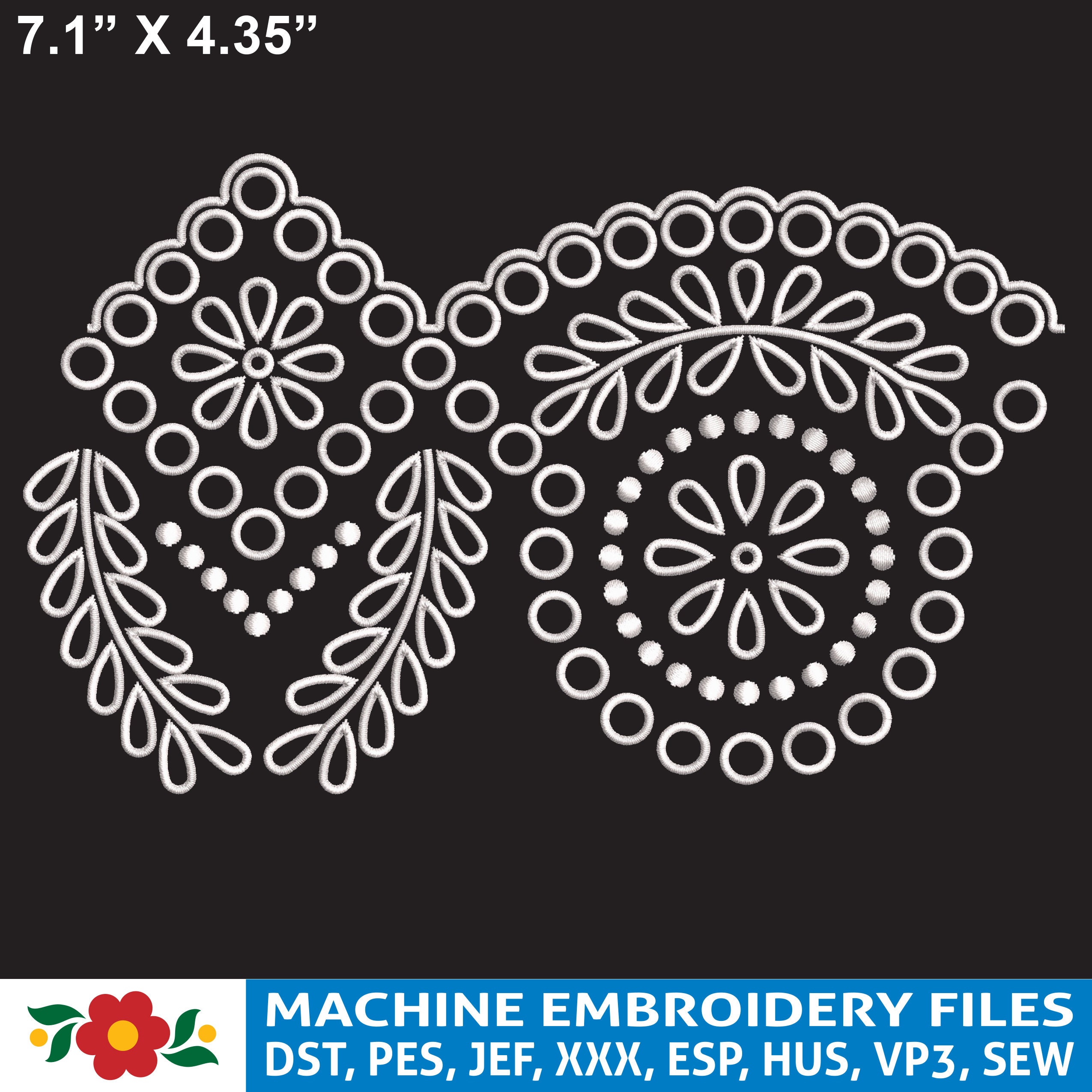 Border Bundle Machine Embroidery Files Hungarian Eyelet Design - Etsy