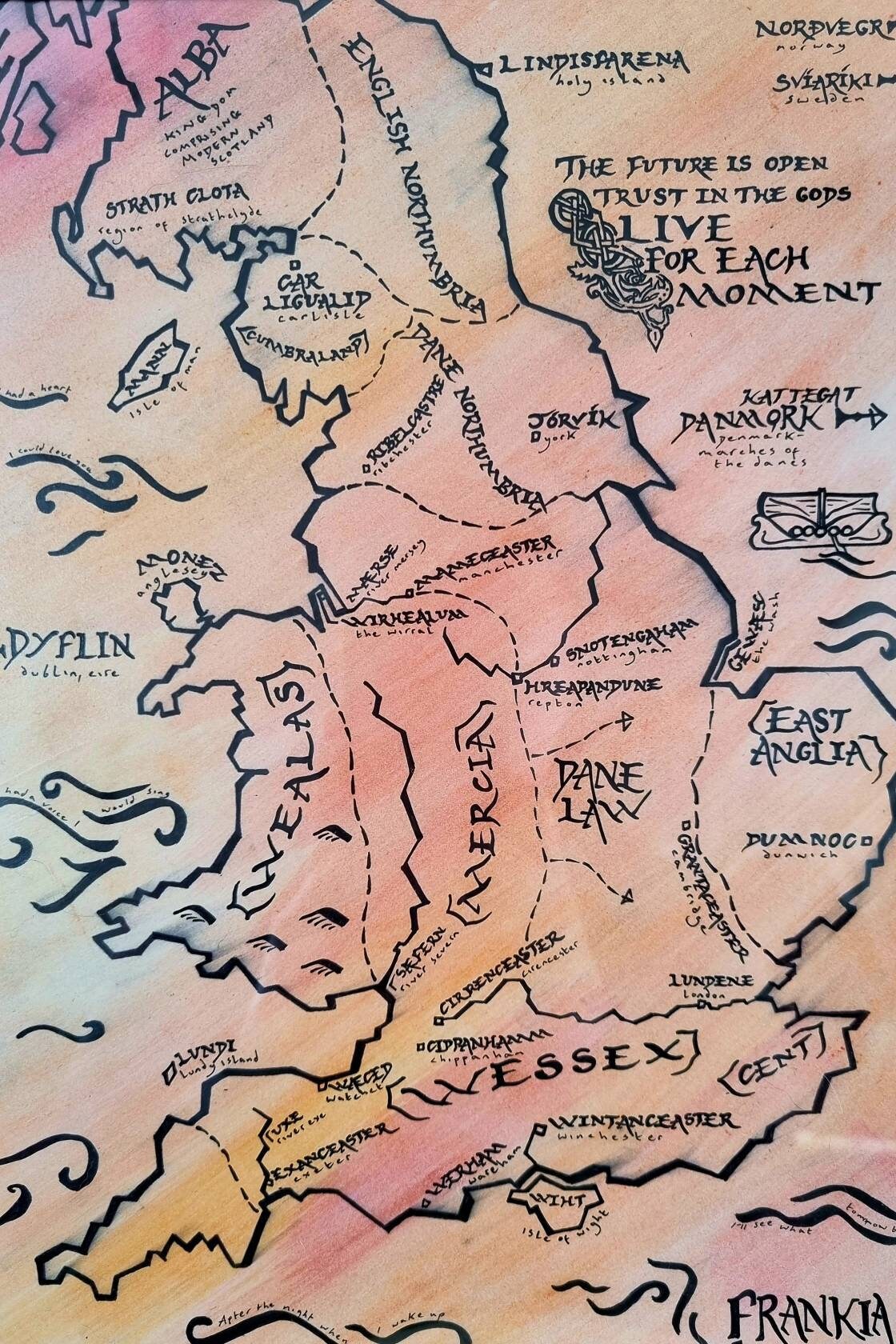 Hand-drawn Bespoke Map of Saxon Britain Inspired by the - Etsy UK