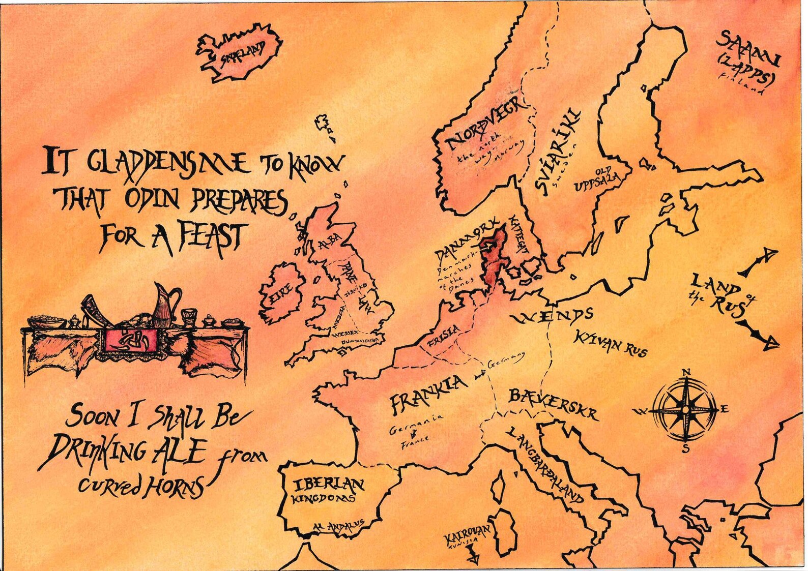 Hand-drawn Map of 'the Last Kingdom' Locations Map - Etsy Canada