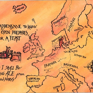 Hand-drawn Map of 'the Last Kingdom' Locations Map - Etsy Canada