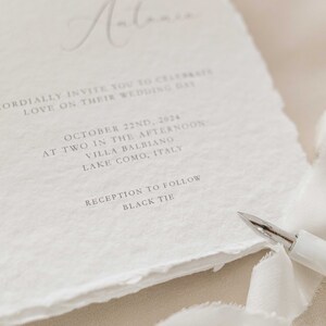 Angelica Wedding Invitations – SAMPLE, Handmade Paper, Wedding Invites ...