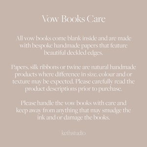 Amelia Personalised Vow Books – set of 2, Handmade Paper, Silk Ribbons ...