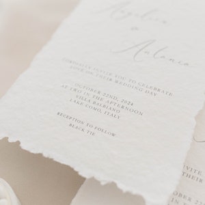 Angelica Wedding Invitations – SAMPLE, Handmade Paper, Wedding Invites ...