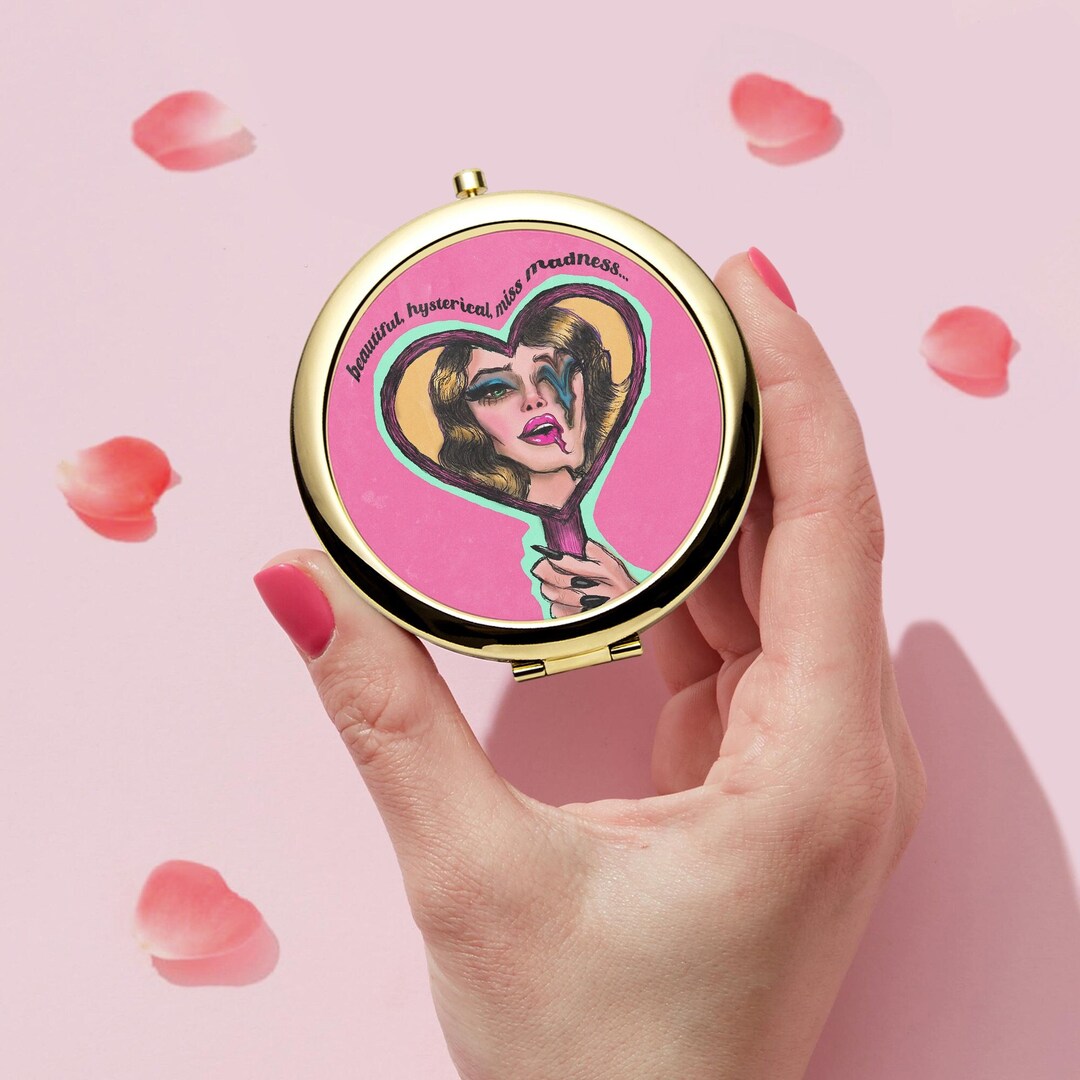 Pastel Goth Pinup Girl Compact Mirror – Creepy Cute, Glam Art, Deadly ...