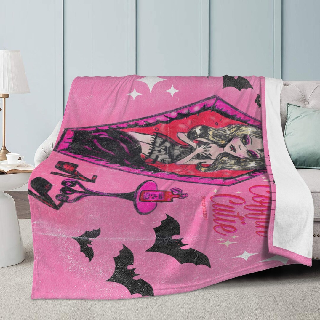 Creepy Cute Vampire Doll Blanket – Coffin Cutie Gothic Home Decor ...