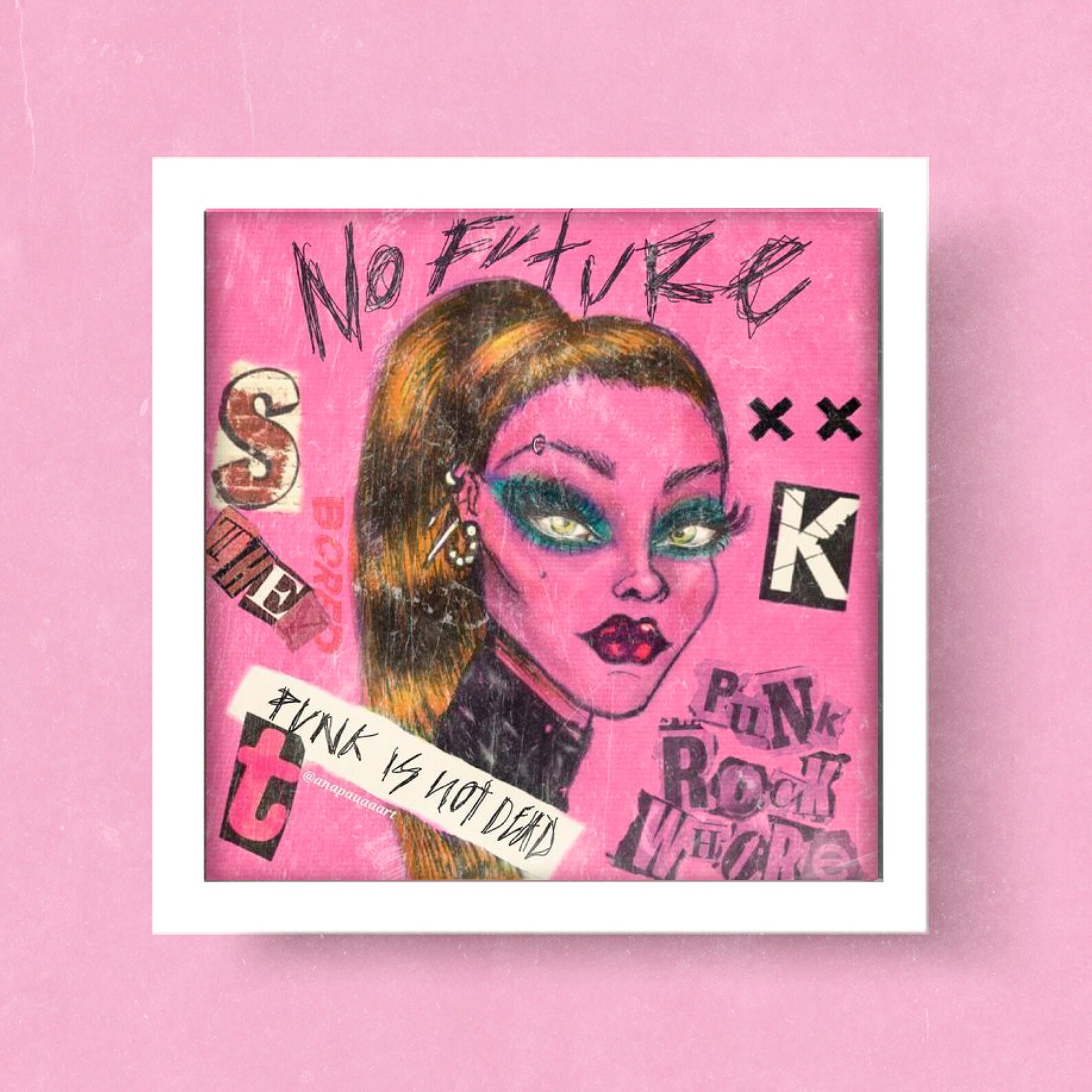 Punk Rock Aesthetic Riot Grrrl Collage Art Print Home Decor Alternative Art Grunge Art