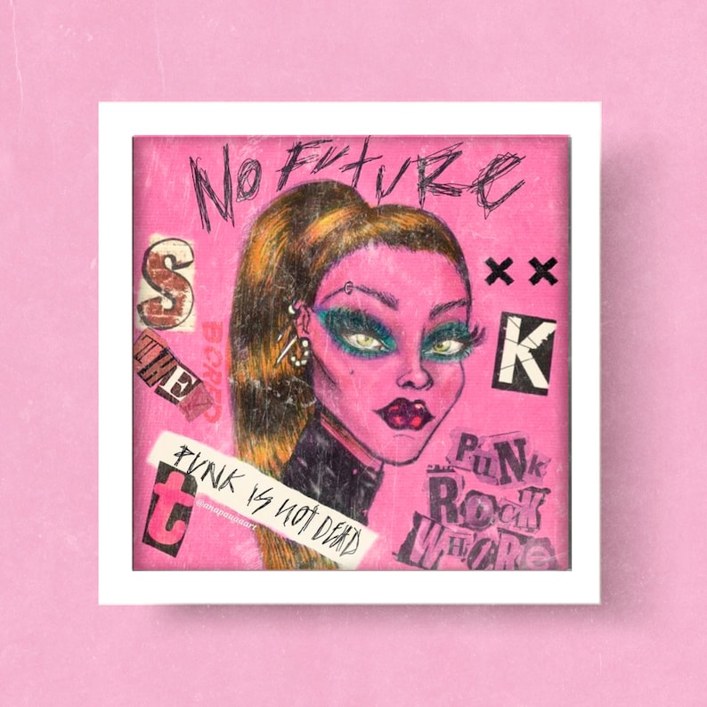 Punk Rock Aesthetic Riot Grrrl Collage Art Print Home Decor ...