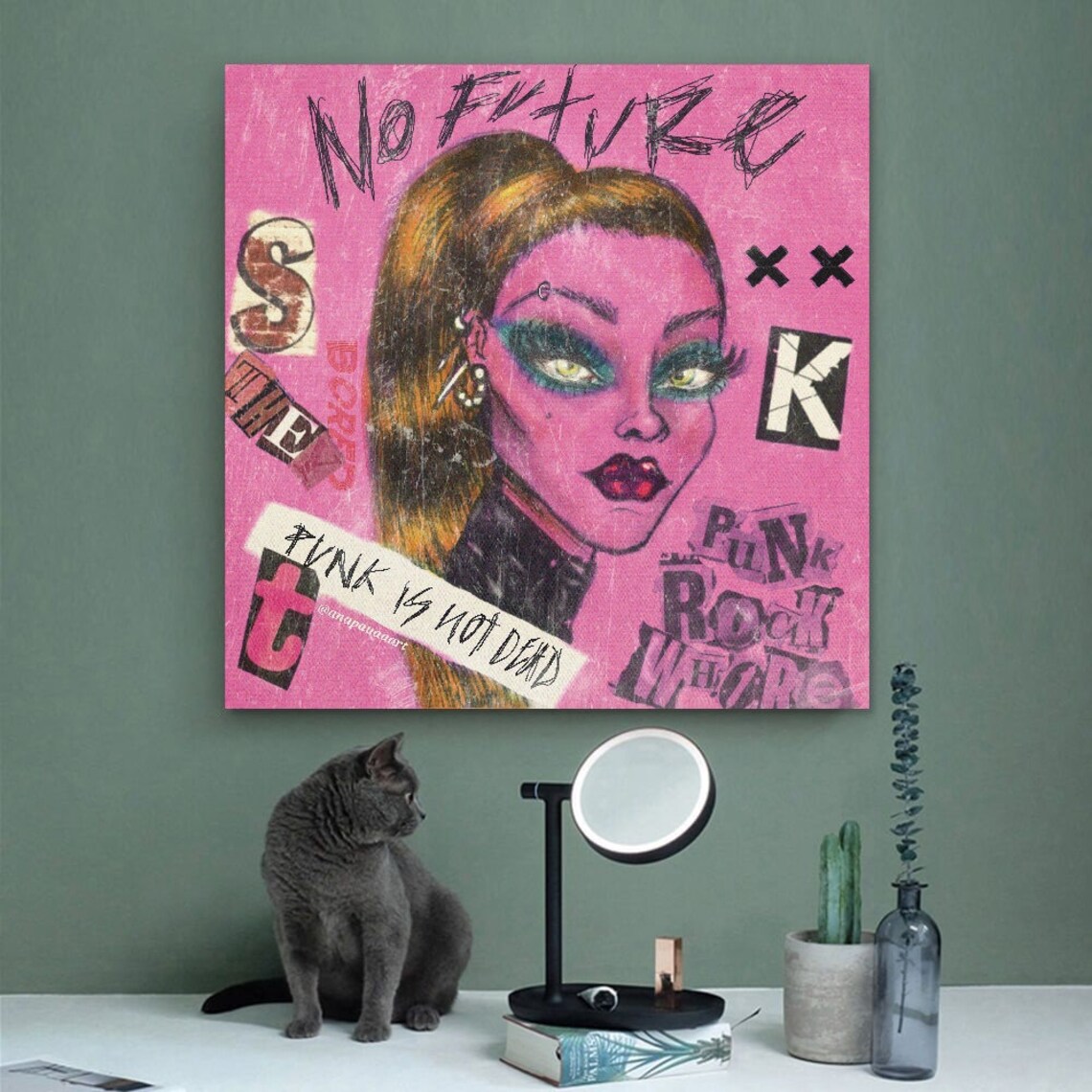 Punk Rock Aesthetic Riot Grrrl Collage Canvas Art Print Home Decor ...