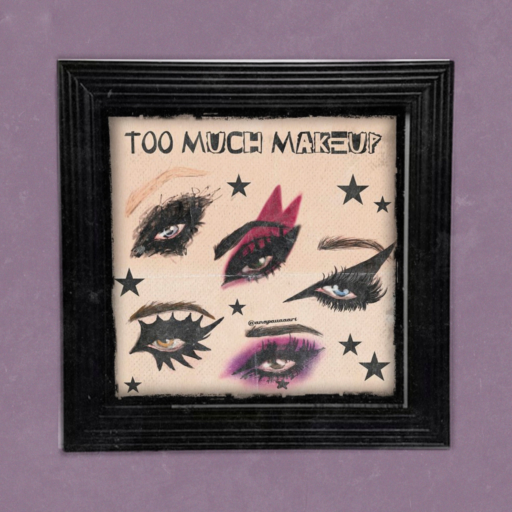 Riot Grrrl 80s Punk Rock Aesthetic Evil Eyes Makeup Drawing Etsy