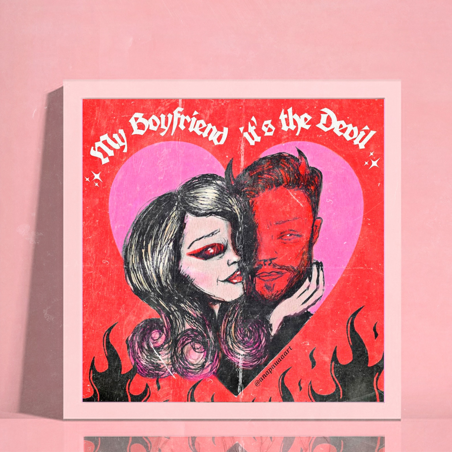 Devil Lovers / Demon Couple Art Print/ Alternative Grunge Home - Etsy
