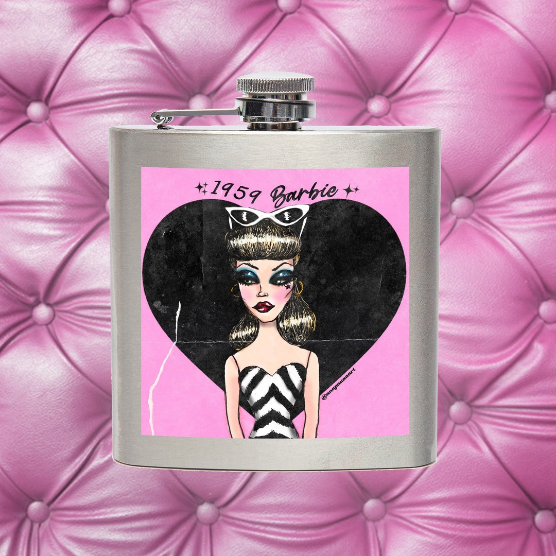 Doll Girl Core 6oz Stainless Steel Hip Flask - Barbiecore Aesthetic ...