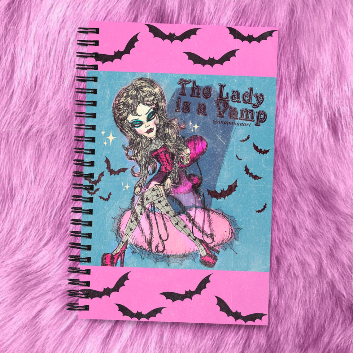 Vampire Girl Journal Notebook Spooky Season Pink Halloween - Etsy UK