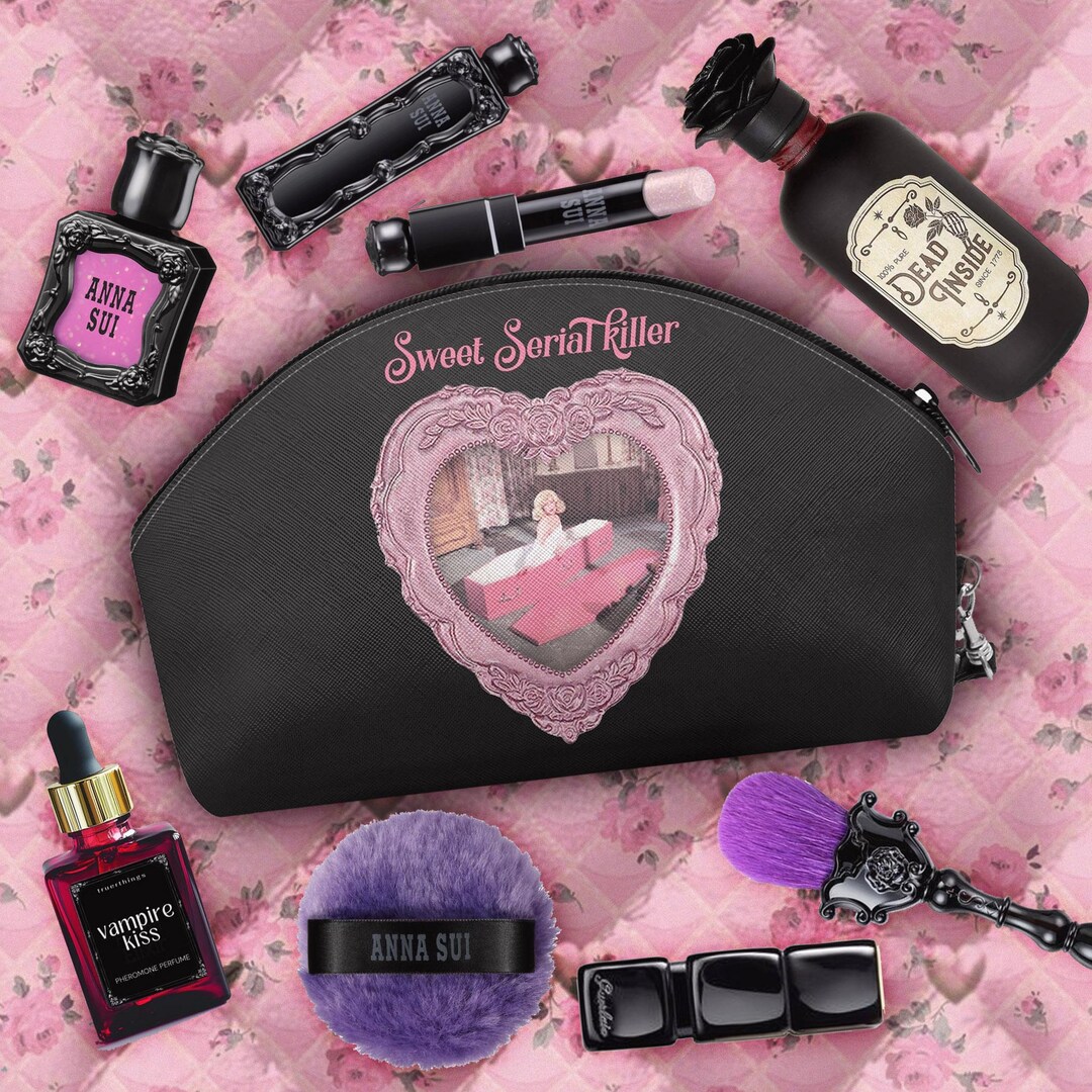 Glam Vampire Coffin Curve Makeup Bag – Pink Horror Aesthetic, Pastel ...