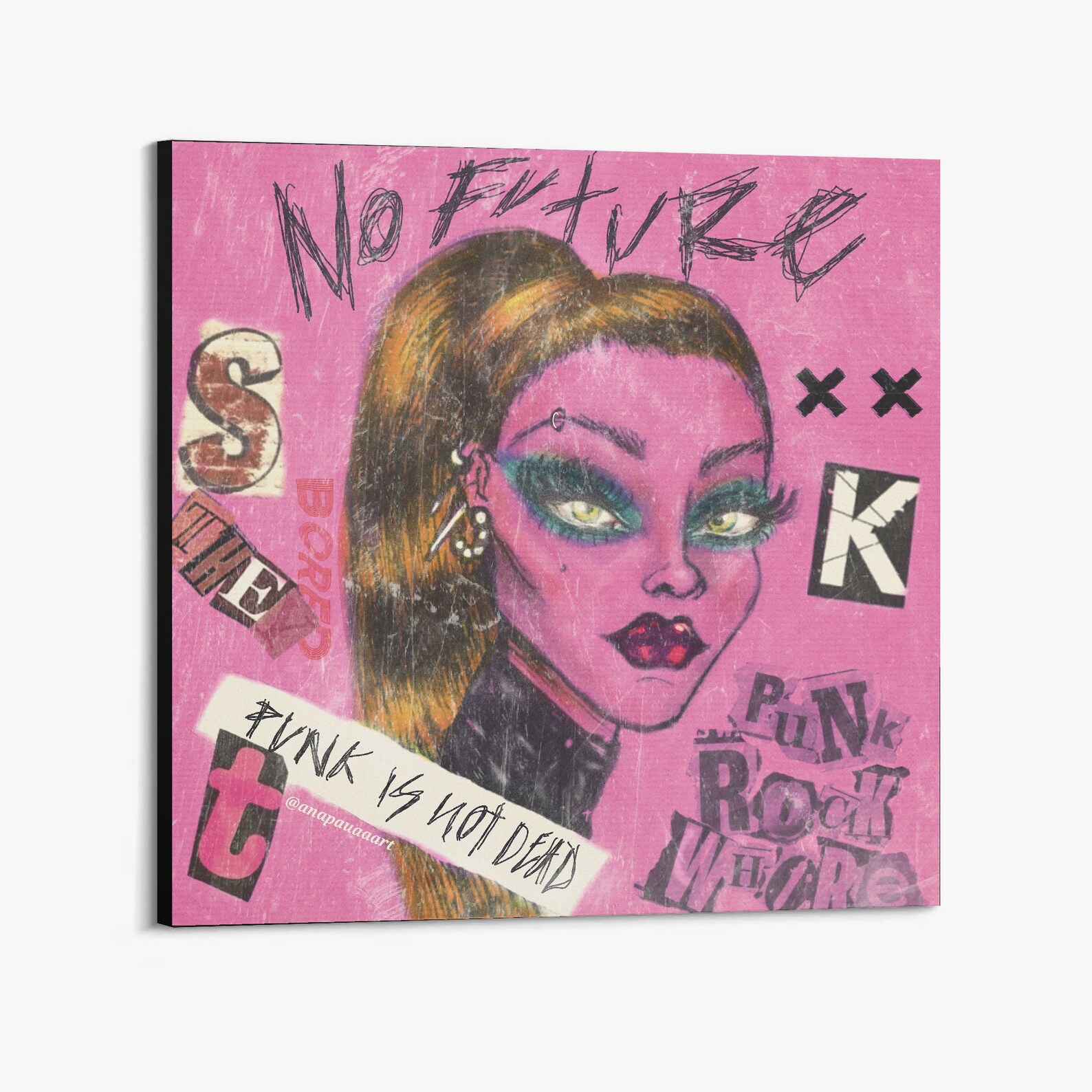 Punk Rock Aesthetic Riot Grrrl Collage Canvas Art Print Home Decor ...