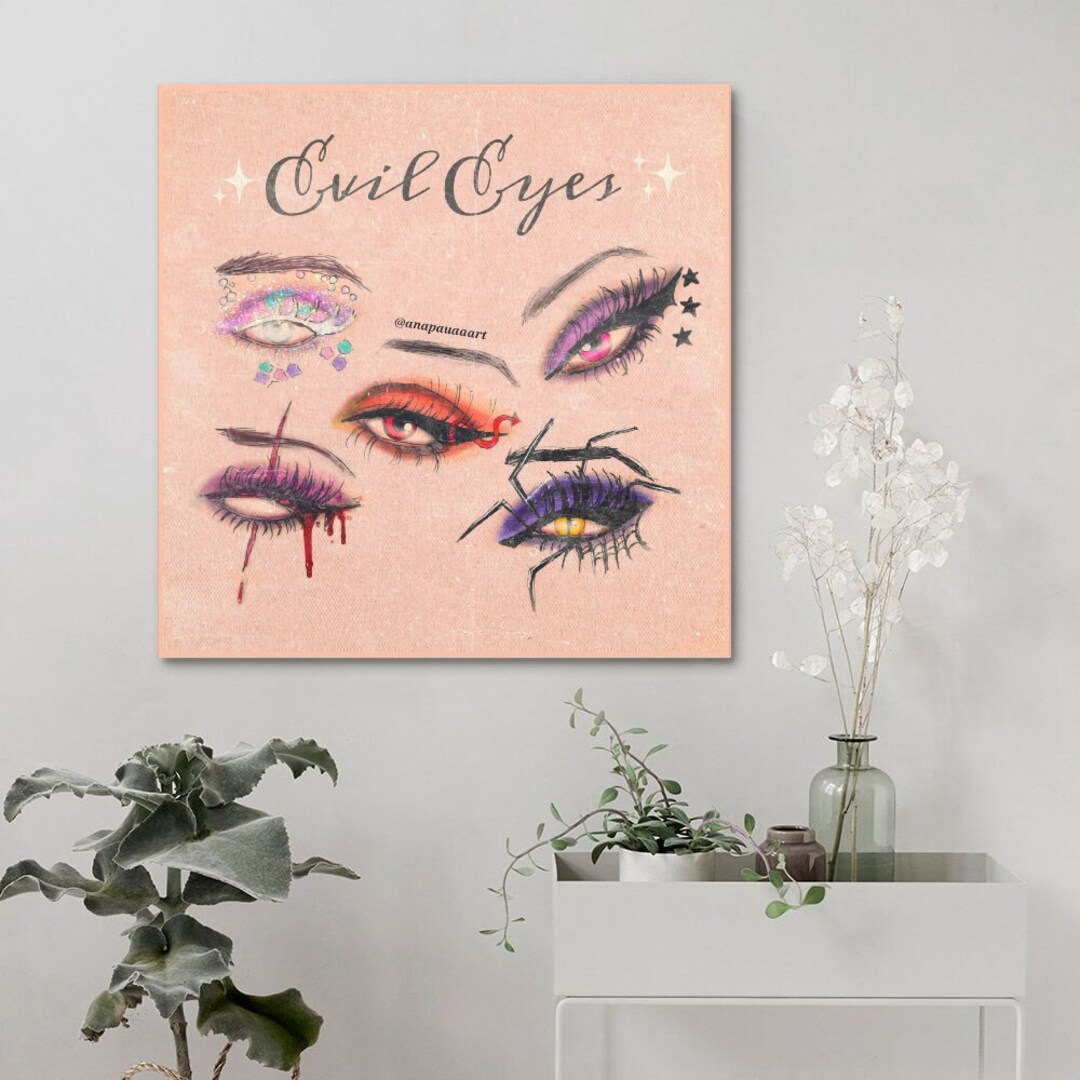 Creepy Cute Eyes Canvas Halloween Makeup Art Print Pastel Goth ...
