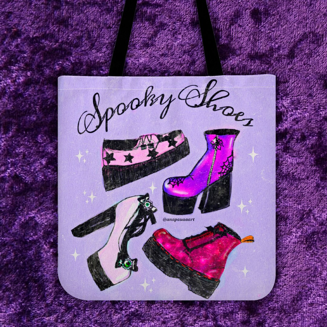 Pastel Goth Tote Bag – Spooky Monster High Shoes, Creepy Alternative ...