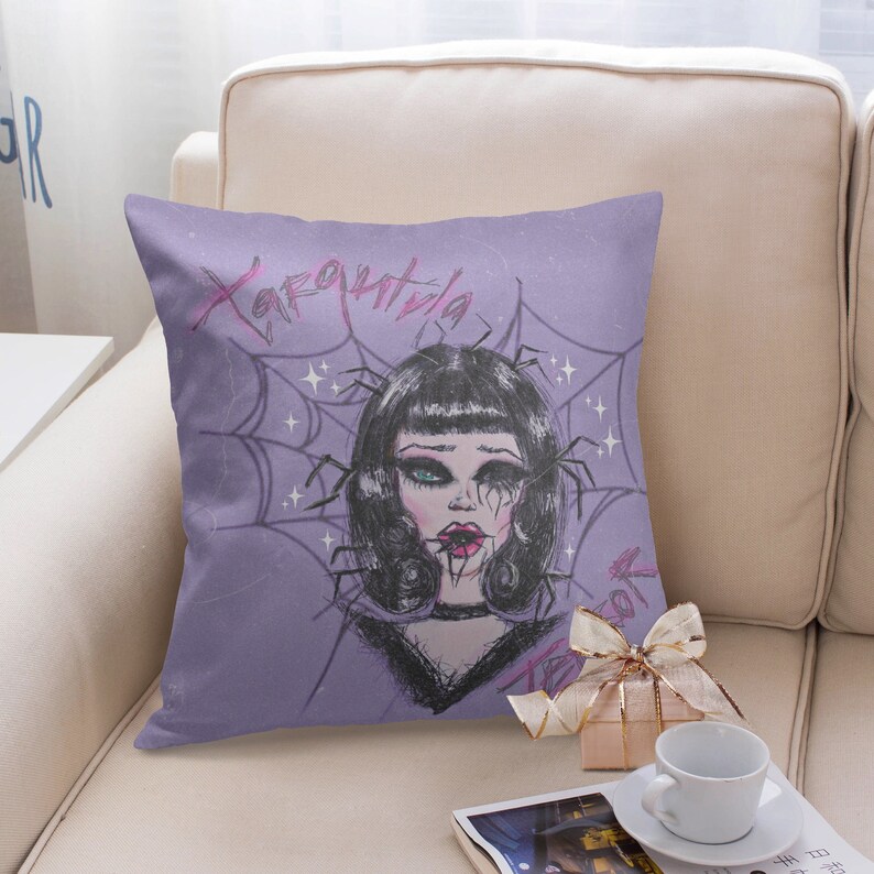 Creepy Cute Pastel Goth Tarantula Terror Pillow Case – Vintage Haunted ...