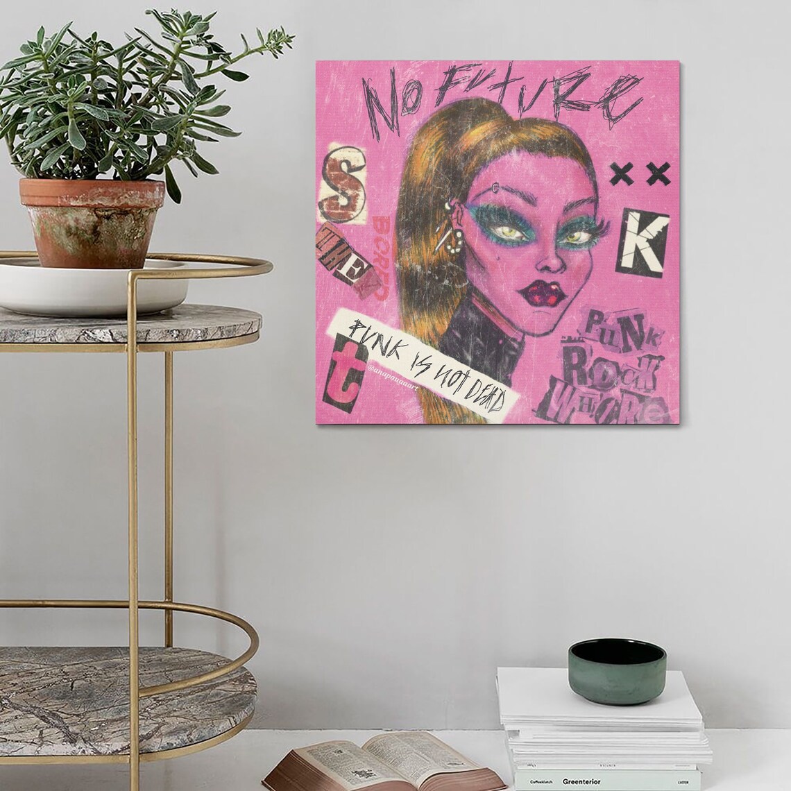 Punk Rock Aesthetic Riot Grrrl Collage Canvas Art Print Home Decor ...