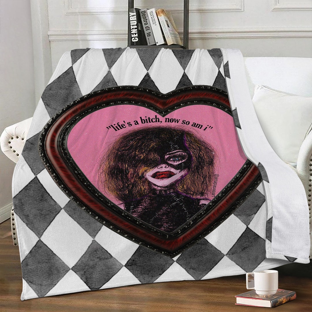 Catwoman 90s Gothic Blanket – Tim Burton Circus Vibes, Creepy Cute ...